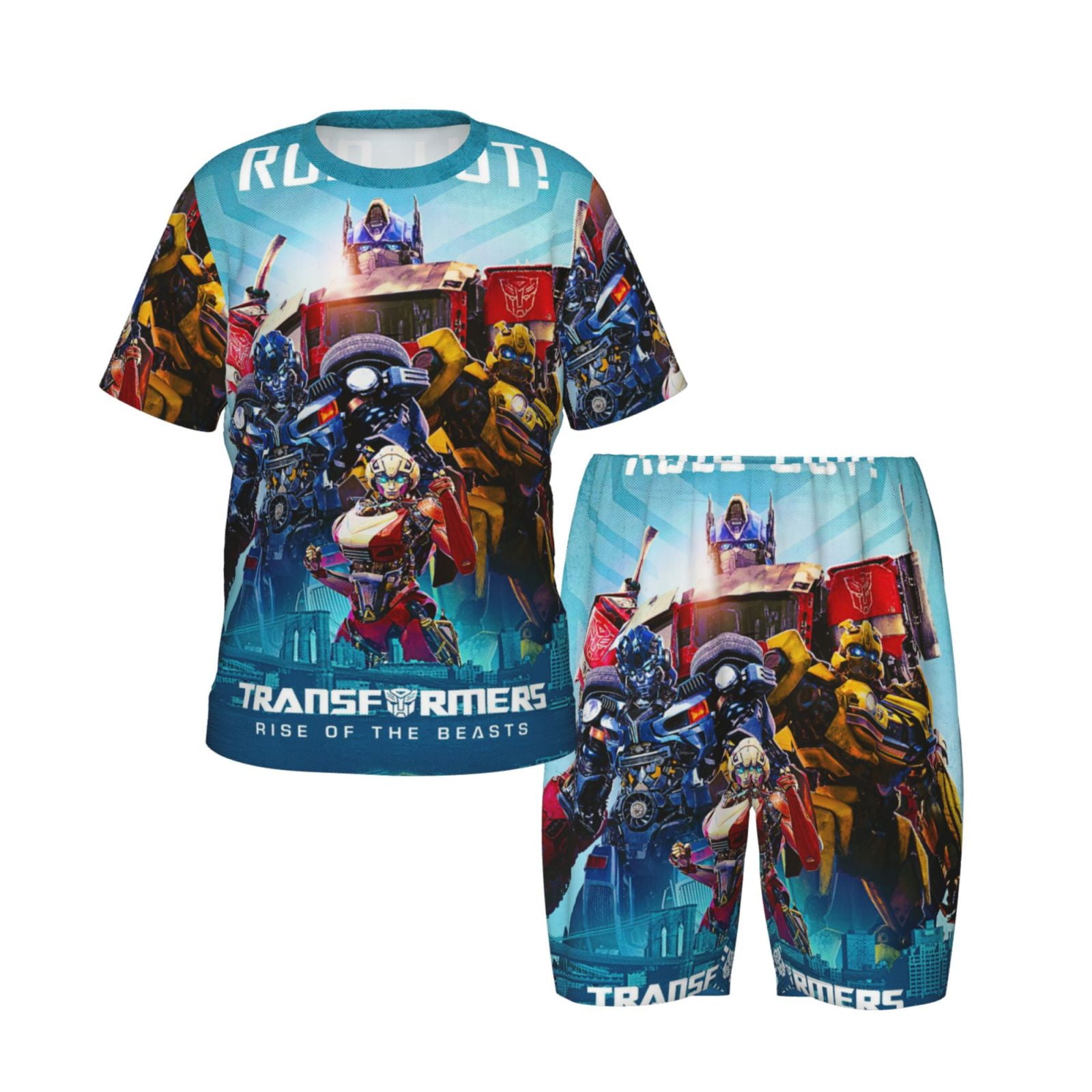 Kids Transformers Pajama Set Kids Cartoon Tee Shirt And Short Set 2PCS ...