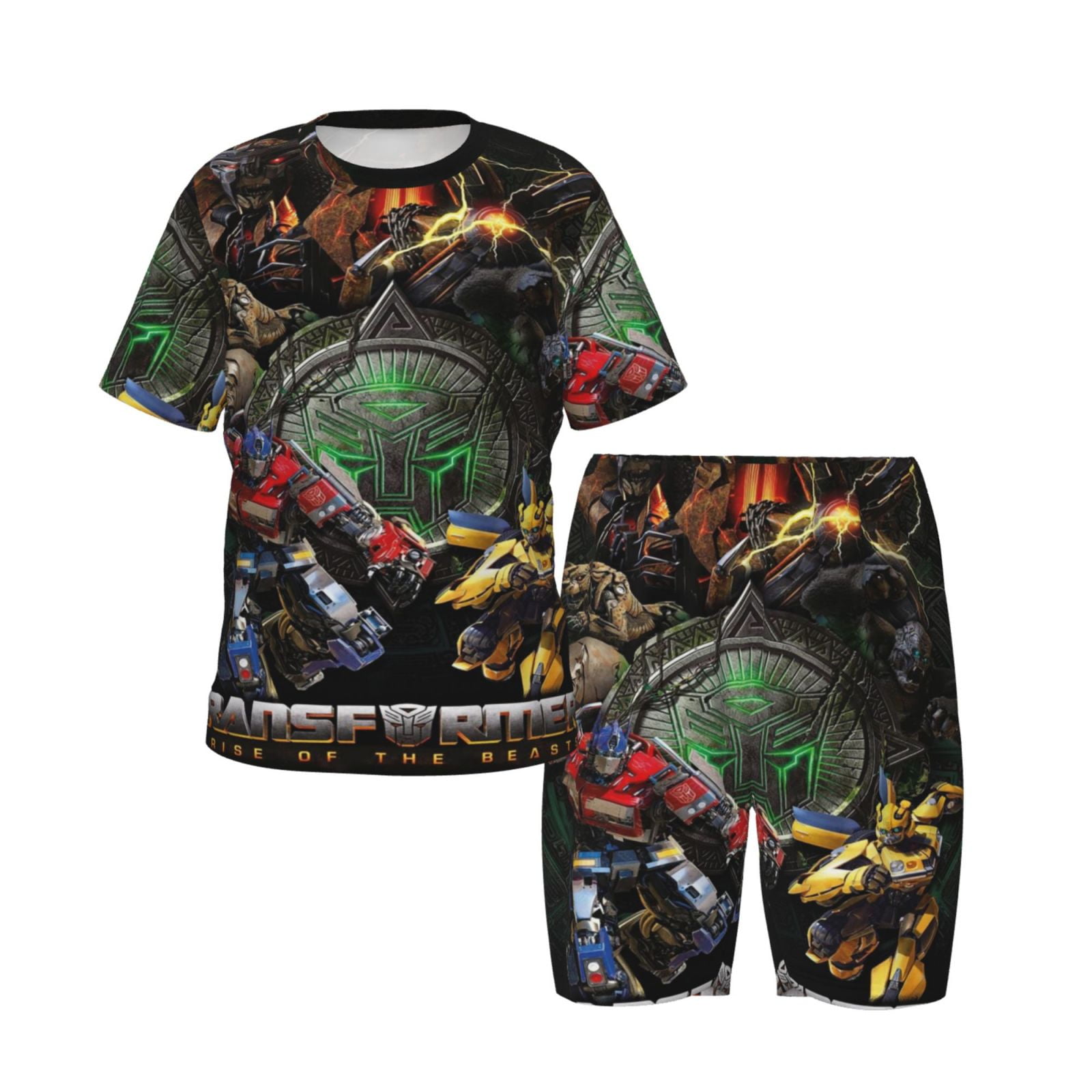 Kids Transformers Pajama Set Kids Cartoon Tee Shirt And Short Set 2PCS ...