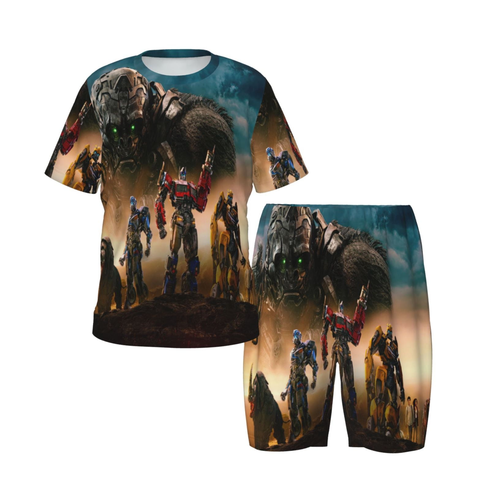 Kids Transformers Pajama Set Kids Cartoon Tee Shirt And Short Set 2PCS ...