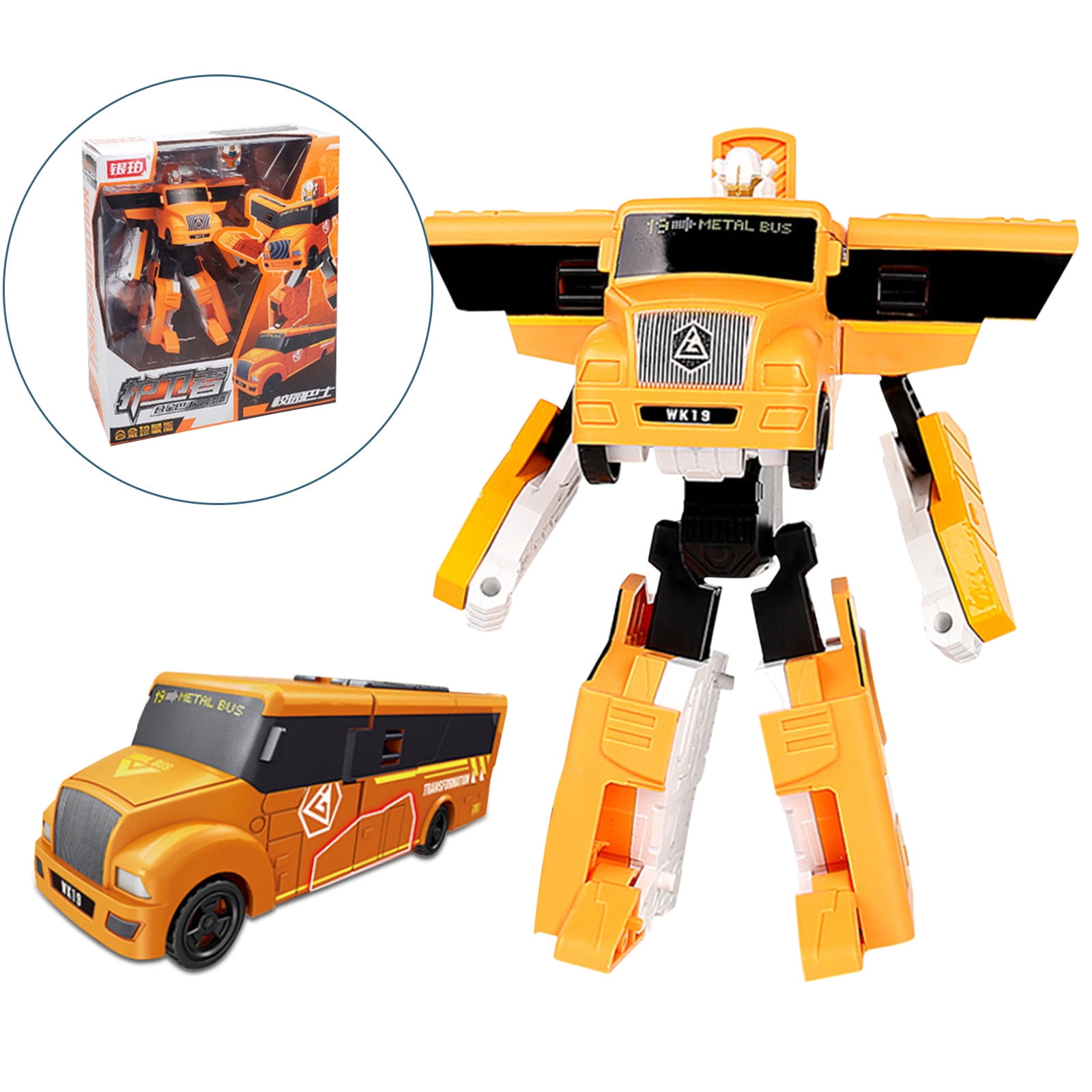 Kids Transforming Robot Vehicles Collectible Robot Bus Body Deformation ...