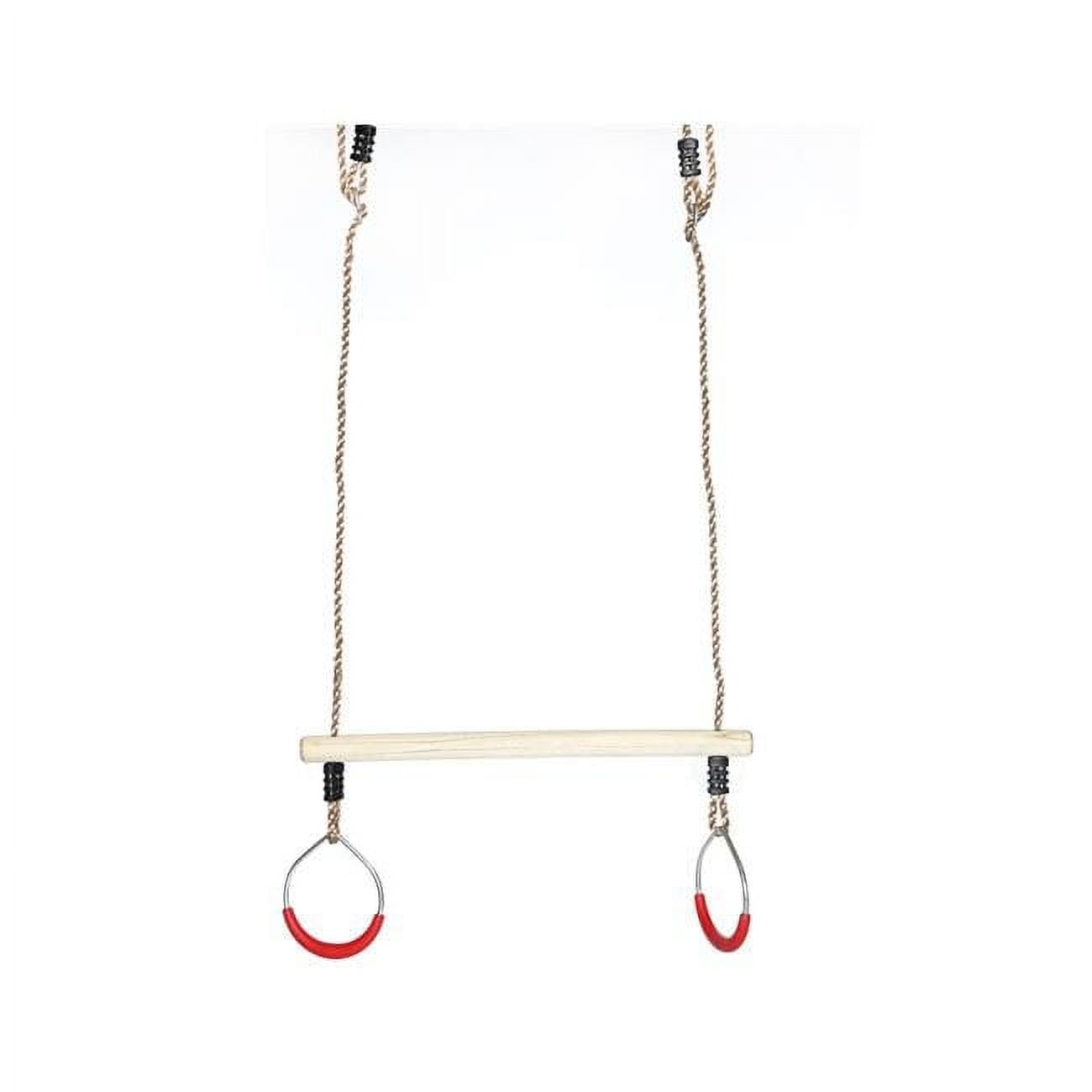 Kids Trapeze Swing Bar with Rings Hanging Ropes, Brown - Walmart.com