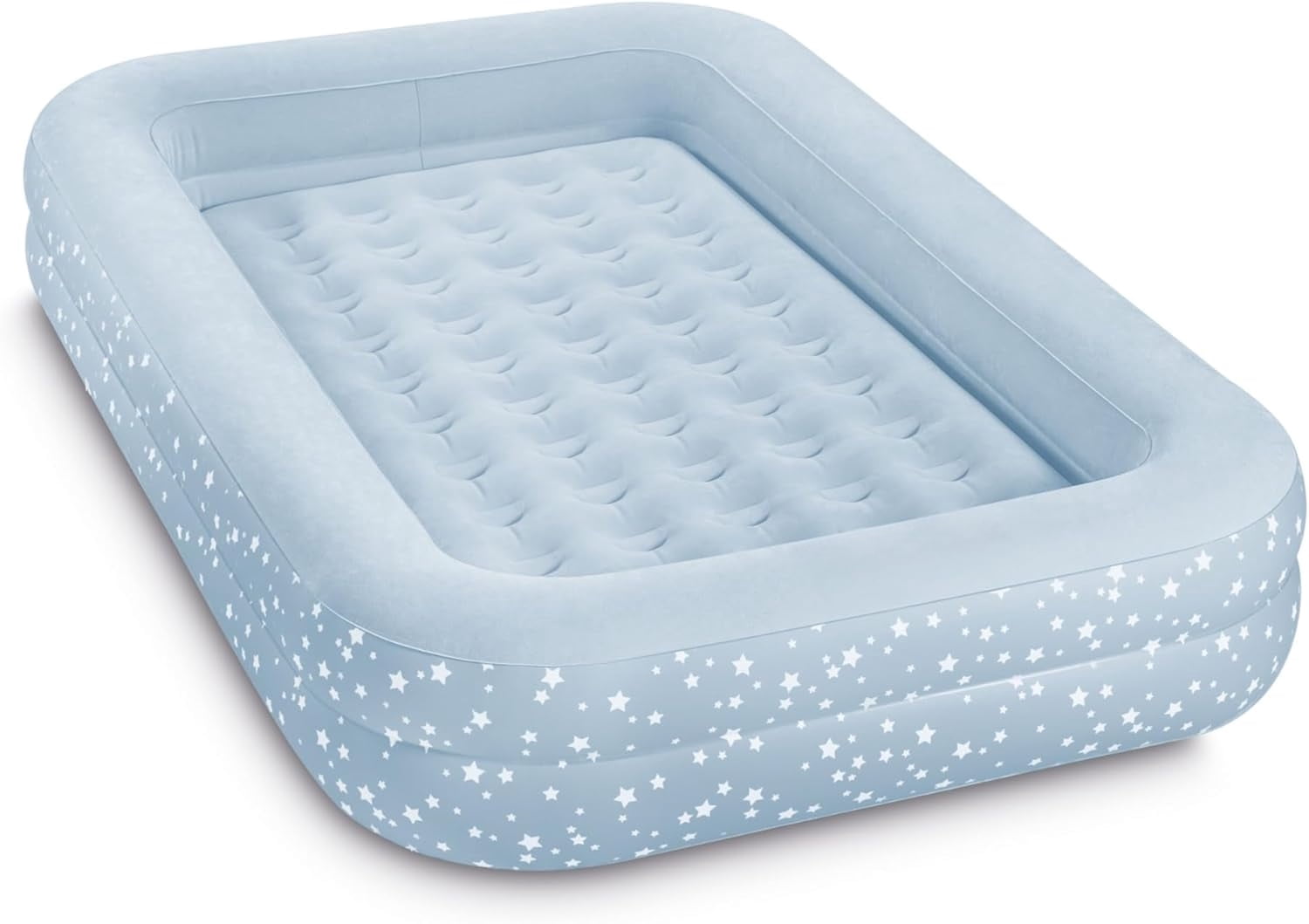 Kids Travel Air Mattress Inflatable Bed with Raised Sides and Hand Pump ...