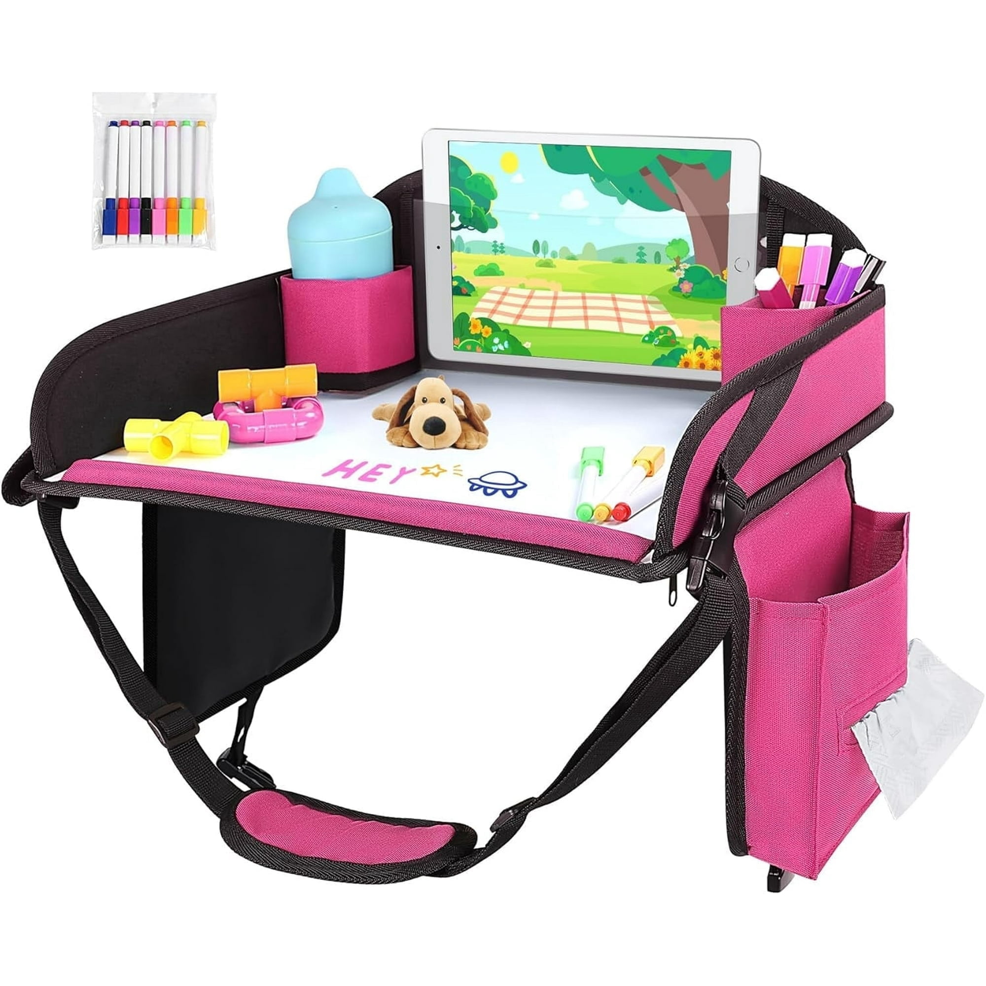 INFANZIA Kids Travel Tray, Car Seat Play Tray, 17"x13.5"x1.5" Pink ...