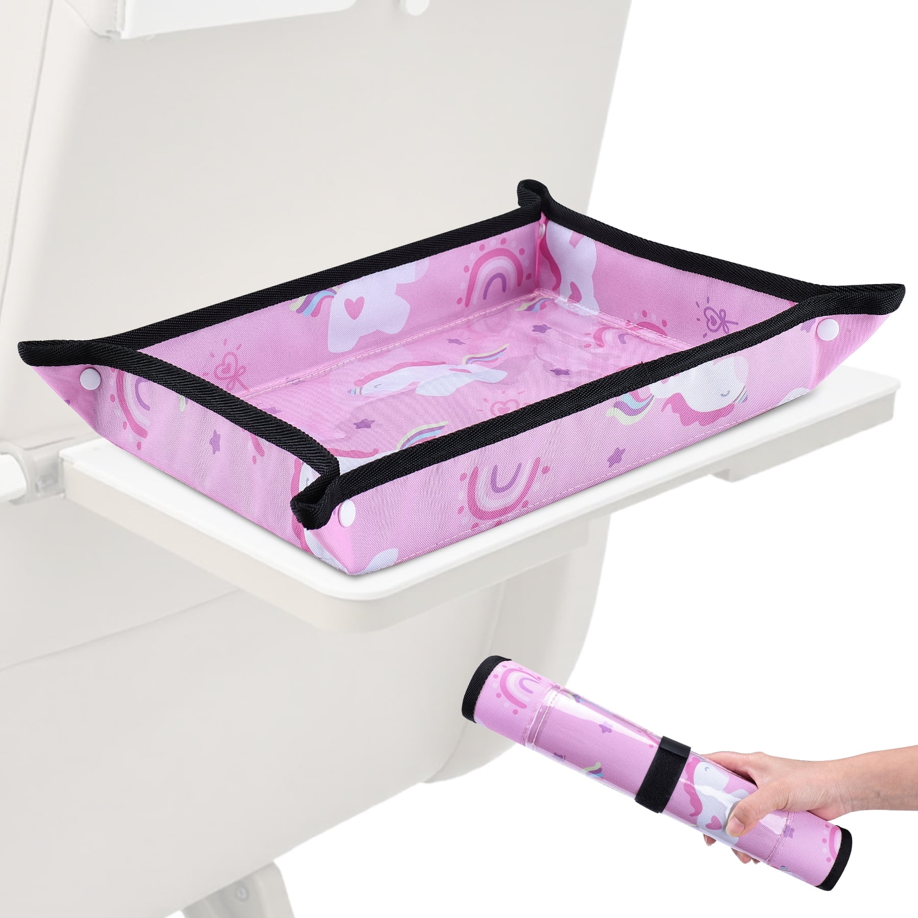 Kids Tray Table Cover with Pockets - Airplane Travel Essentials for ...
