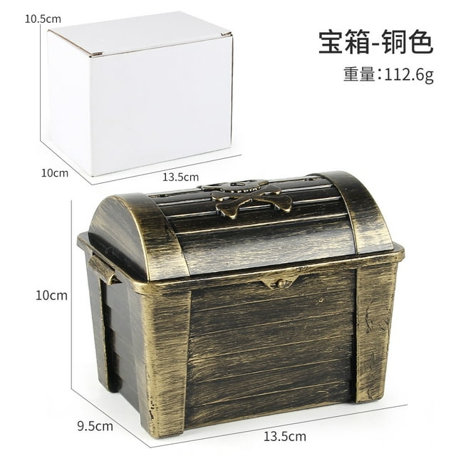 Kids Treasure Chest Small Plastic Storage Box Vintage Pirate Treasure ...
