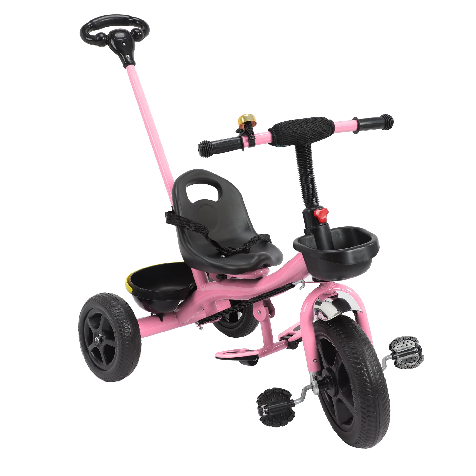 Kids Tricycle 2 in 1 Stroll Trike with Adjustable Push Handle Kids ...