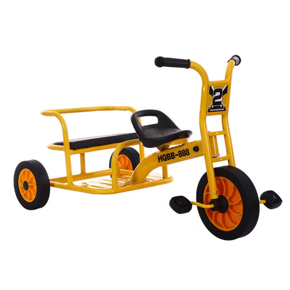 Kids Tricycle with Seat for Ages 2+, Metal Tandem Trike with Passenger ...