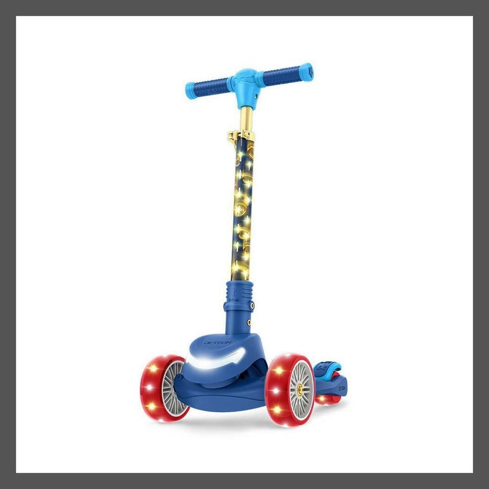 Kids Trike Kick Scooter With LED Lights 3 Wheel Folding Sonic Design ...