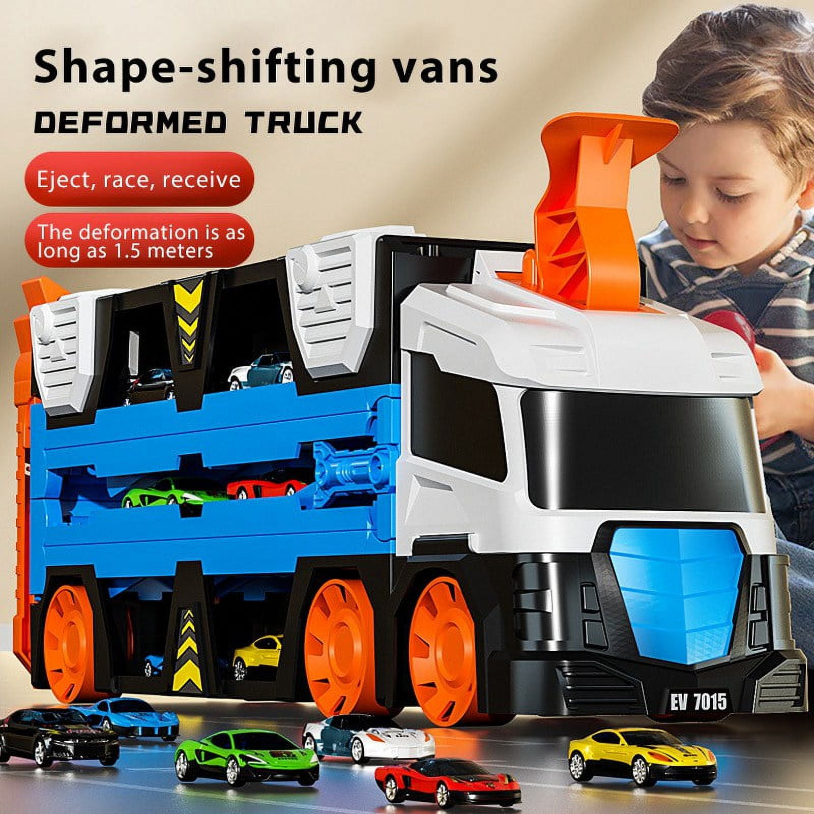 Kids Trucks Toy Car Toy Car Carrier Includes 6 Toy matchbox cars,car ...