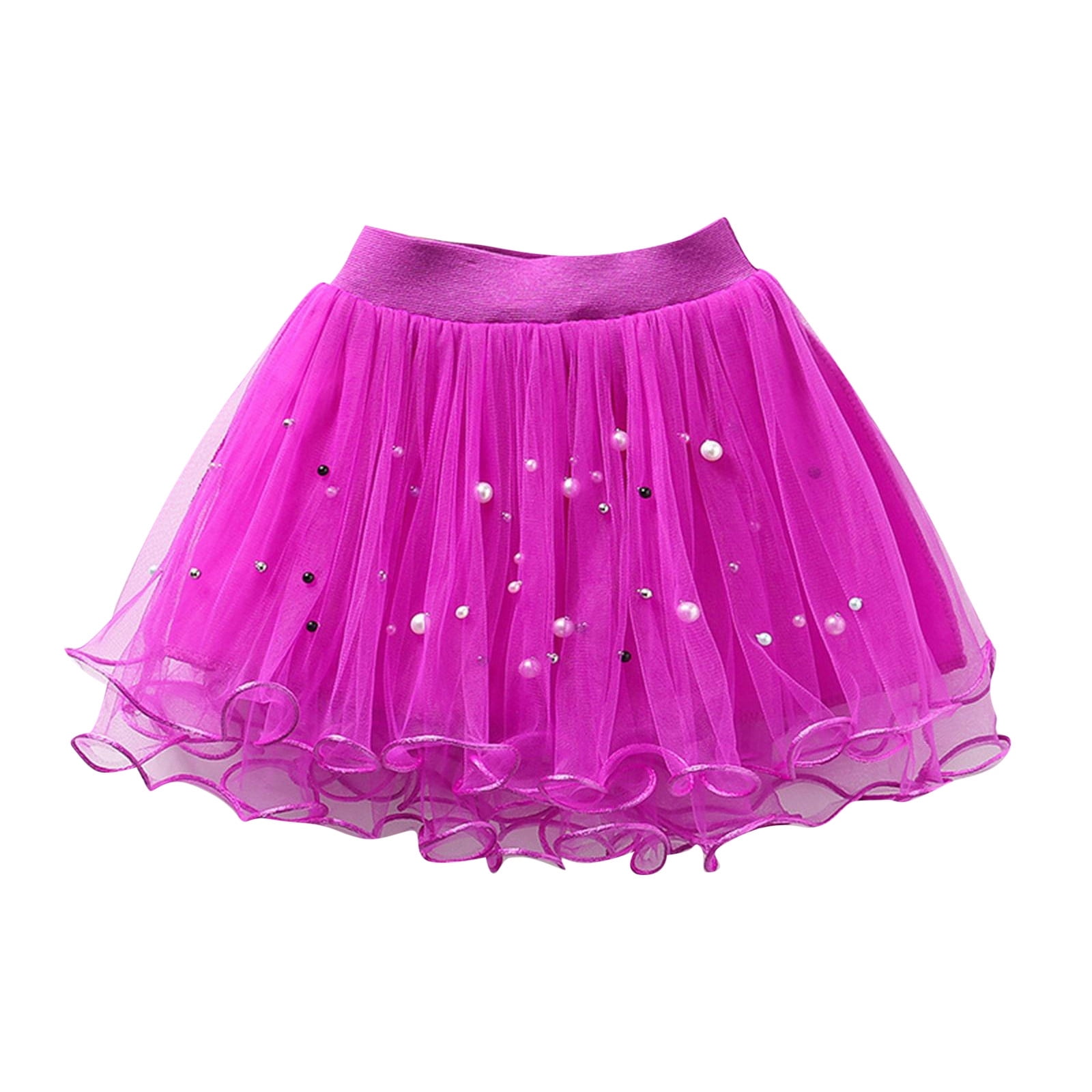 Kids Tutu Skirt Layers Purple Tutu Pearls Beading Skirt Elastic Waist ...