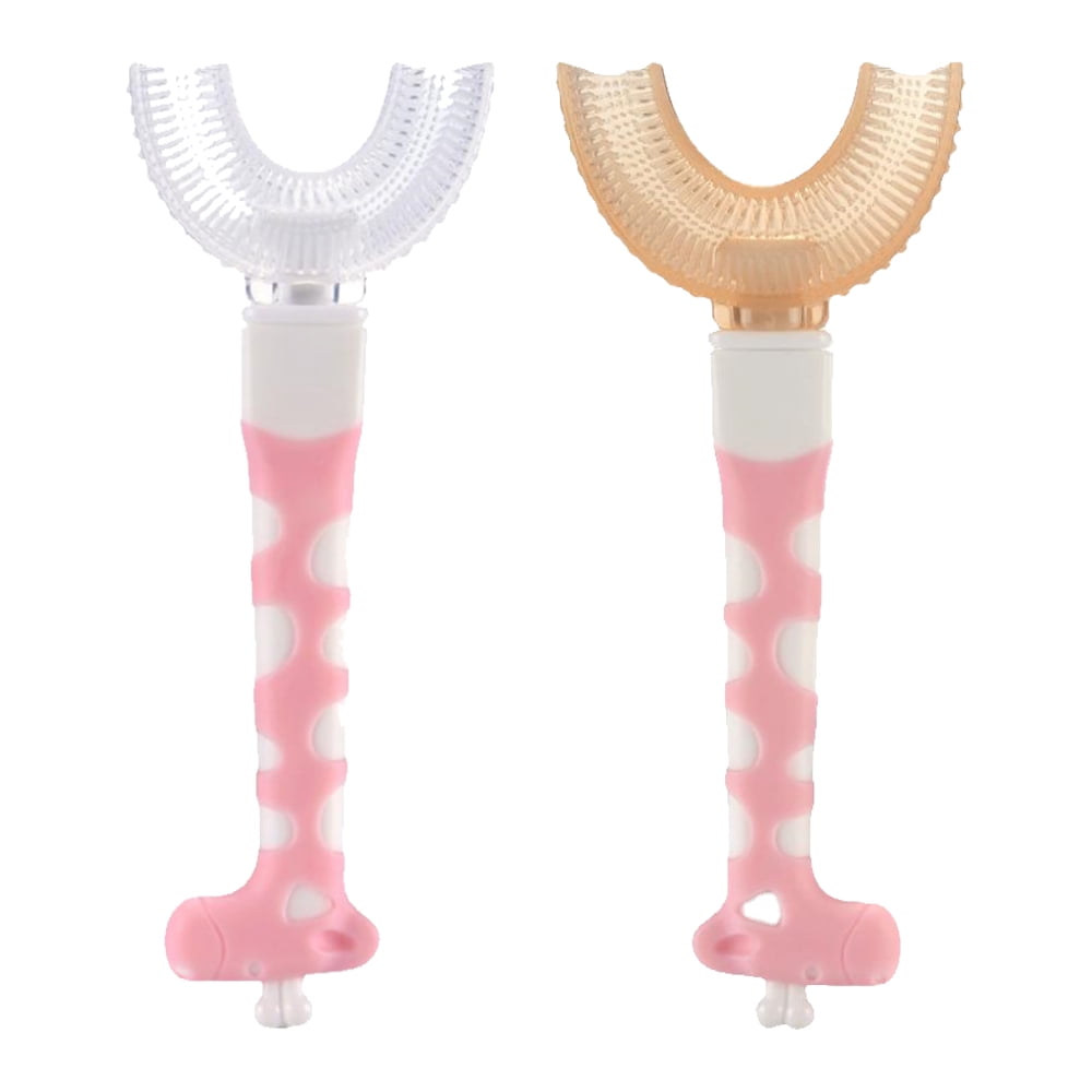 Kids’ U Shaped Toothbrush -- Round Silicone Toothbrush Head Makes ...