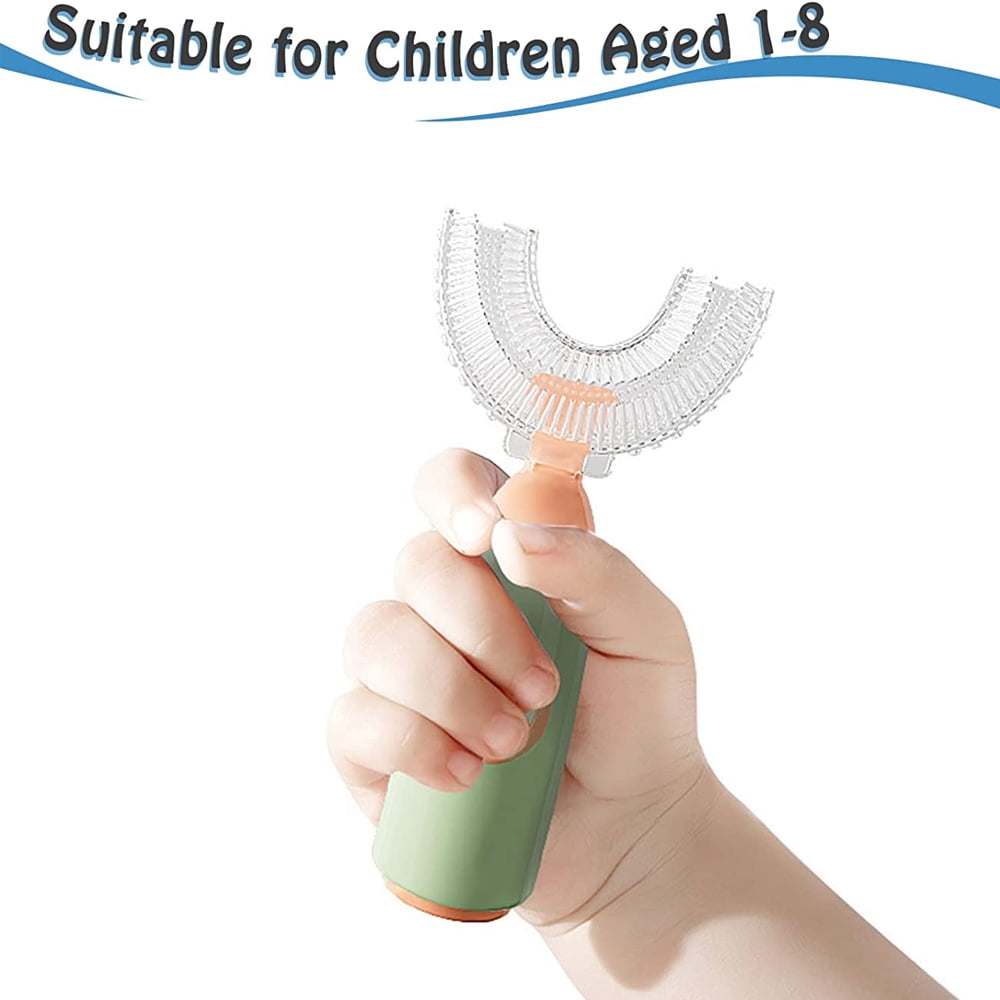 Kids U Shaped Toothbrush, Soft Silicone Brush Head with Handle style 1 ...