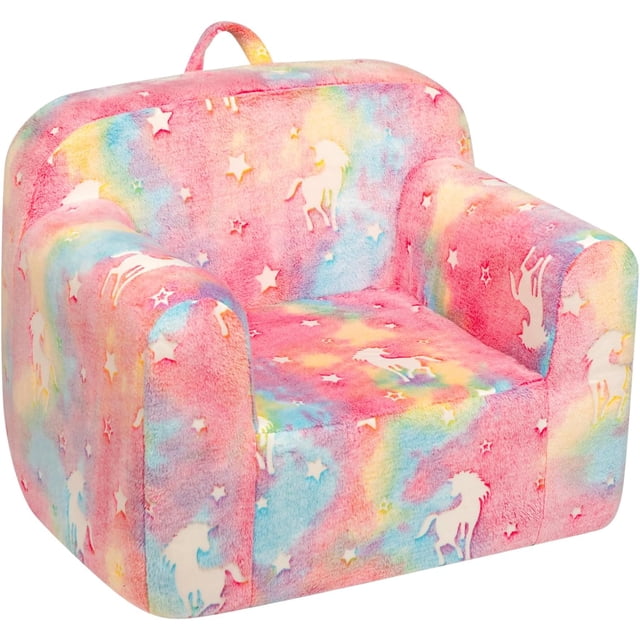 Kids Ultra-Soft Snuggle Foam Filled Chair, Cuddly Sherpa Reading Couch ...
