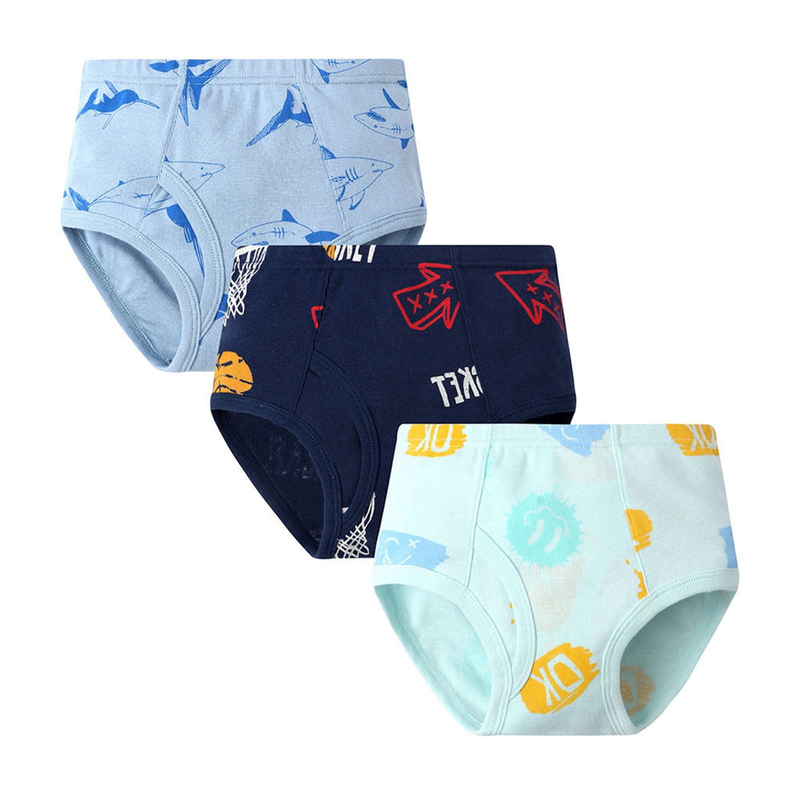 Kids Underwear Boys Cute Dinosaur Cartoon Print 3Pc Boxers Briefs ...