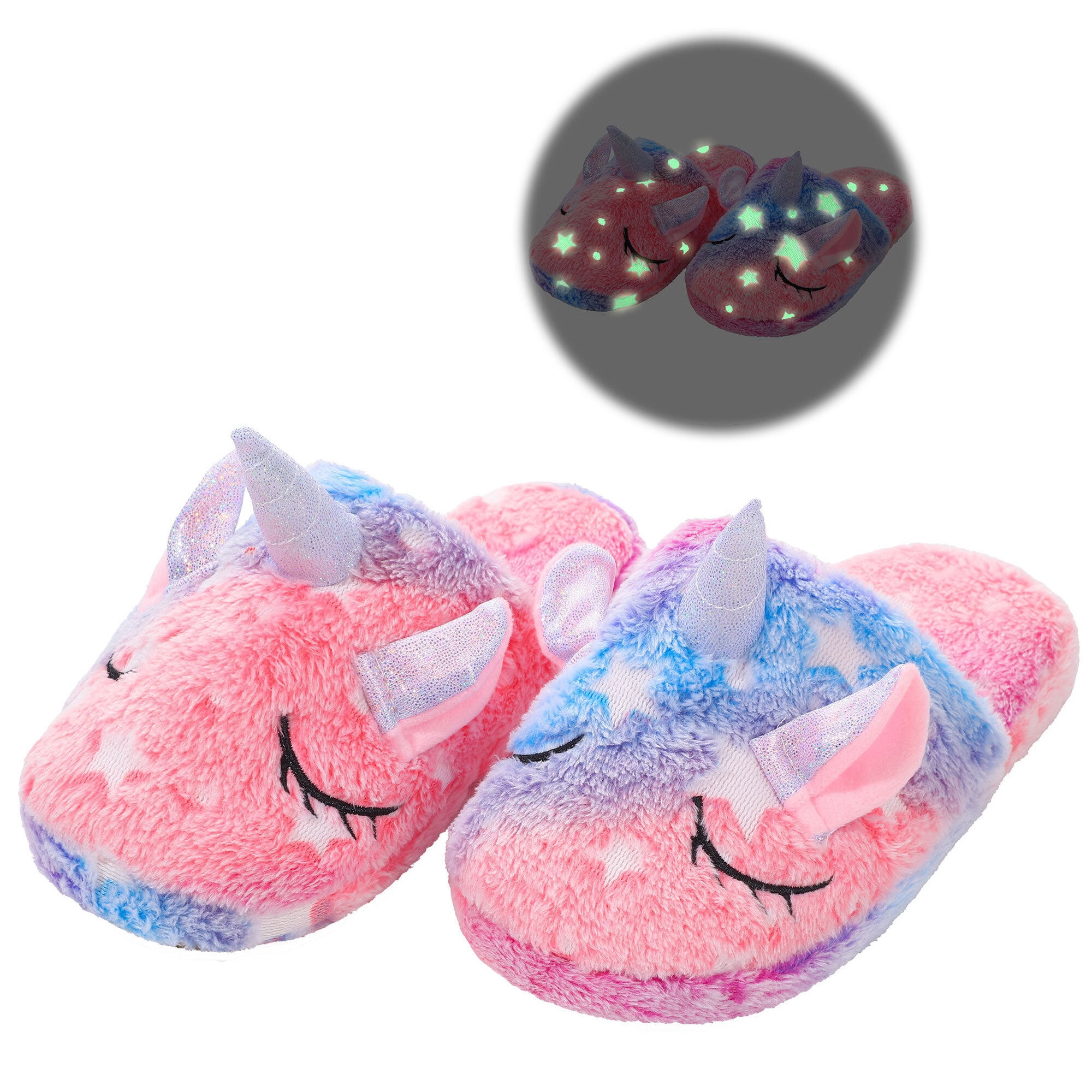 Kids Unicorn Slippers for Boys Girls Toddler Fuzzy Slippers Children ...