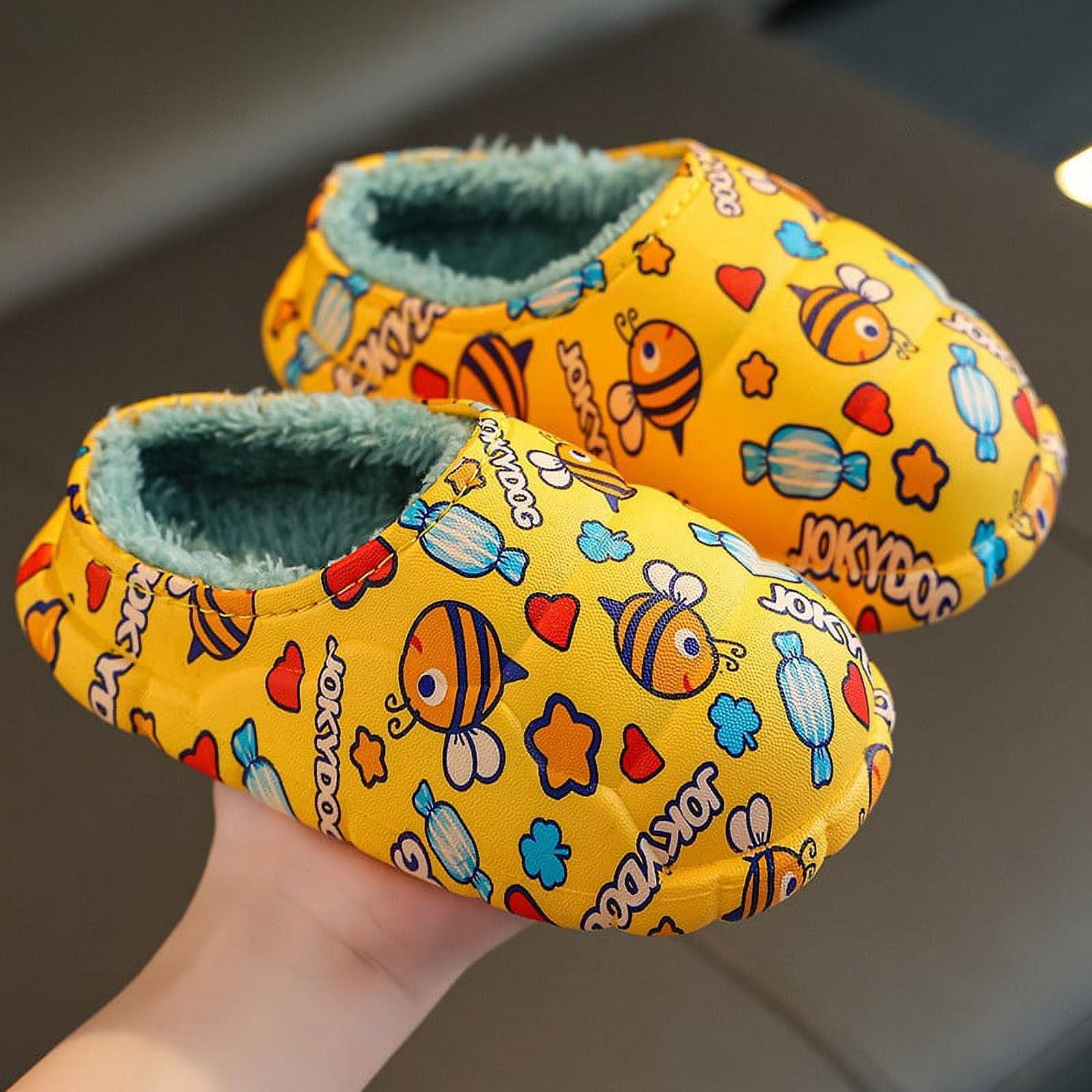 Kids Unisex Lined Clog Warm Plush Waterproof House Slippers (Toddler ...