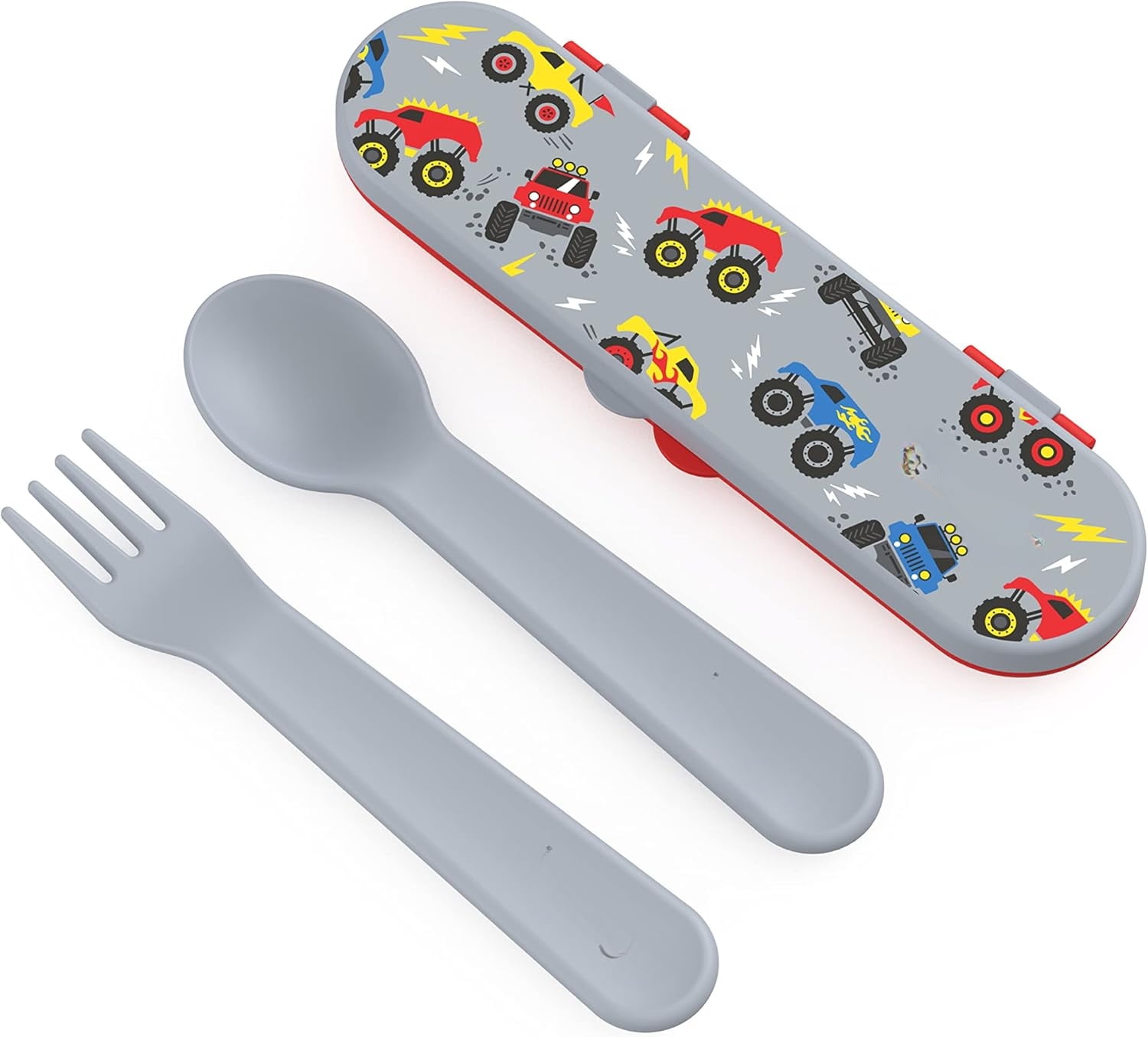 Kids Utensil Set - Reusable Plastic Fork, Spoon & Storage Case - BPA ...