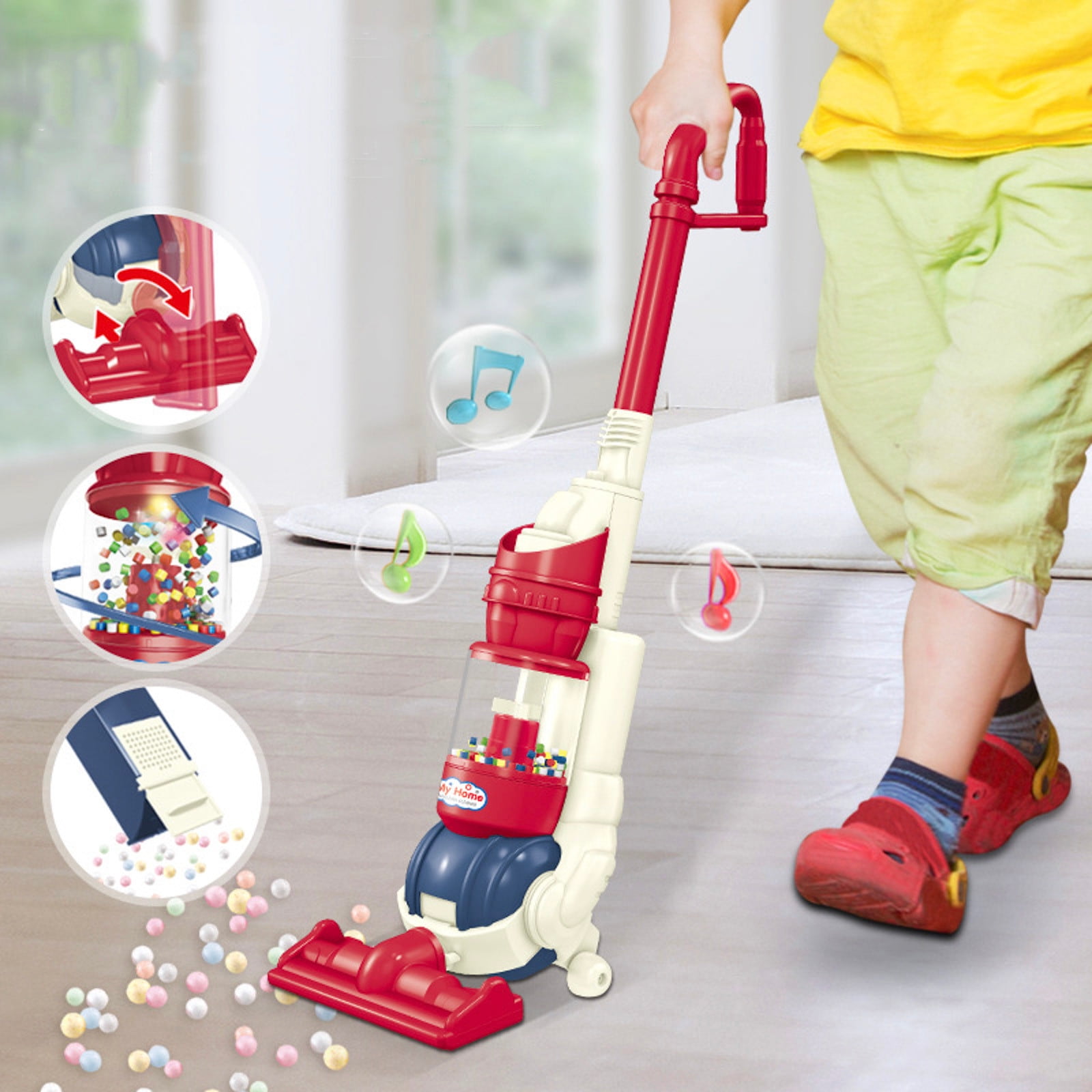 Kids Vacuum Cleaner Toy for Toddler, Toy Vacuum Cleaner with Light ...