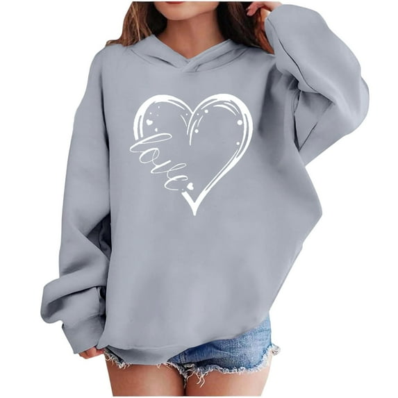 Kids Valentine Hoodies Long Sleeve Festival Print Pullover Tops Casual ...