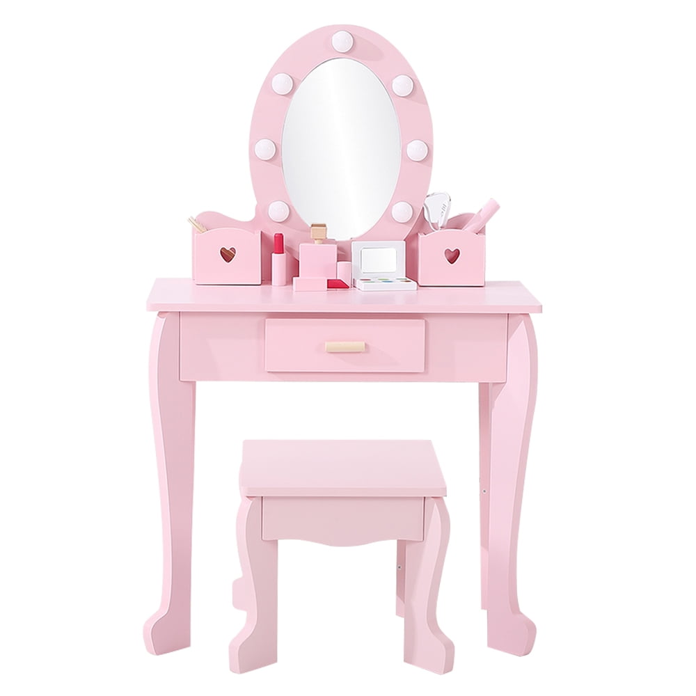 Kids Vanity Set with Mirror,Kids Vanity Table and Chair Set Girls ...