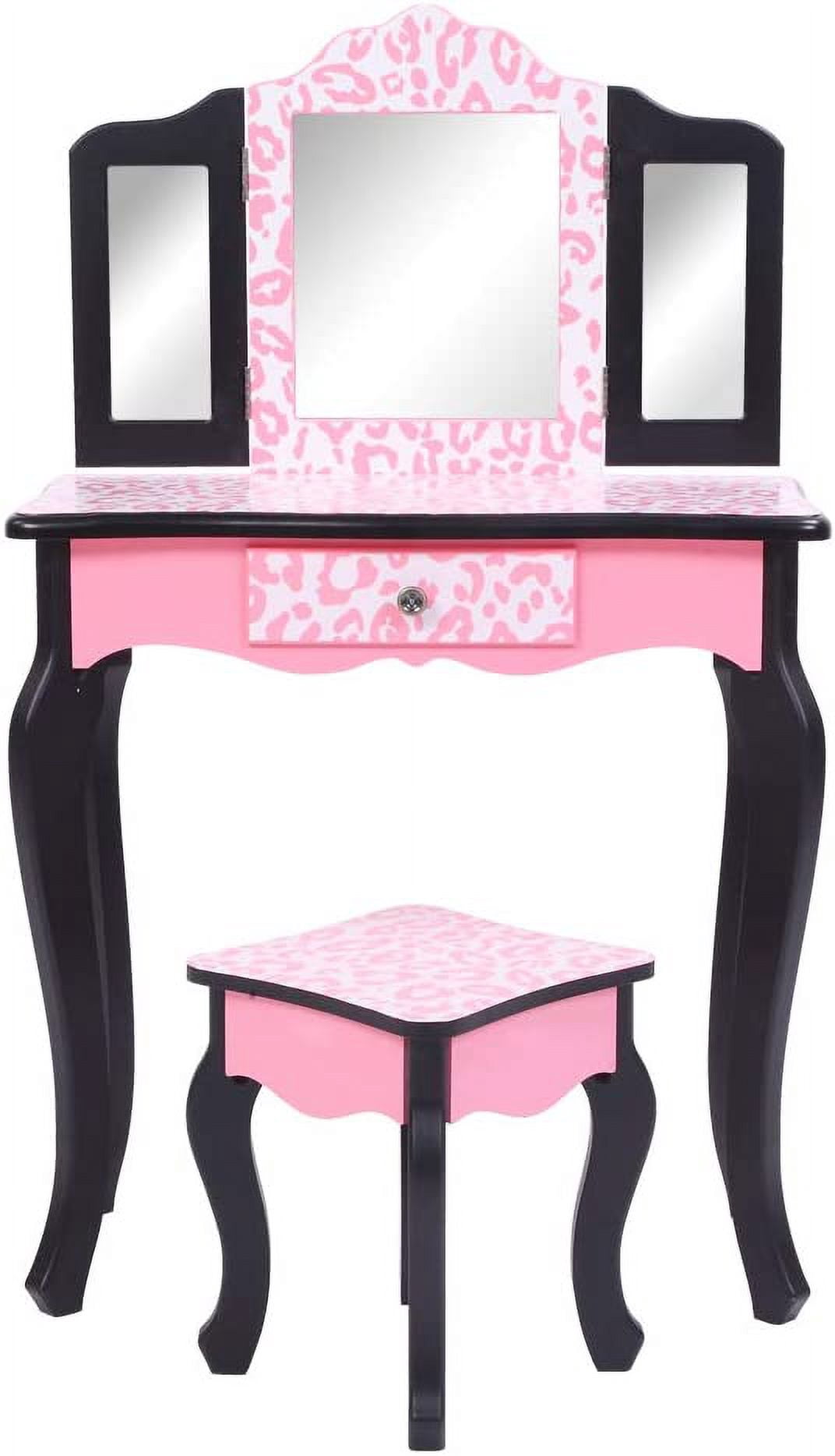 Kids Vanity Set,Vanity Table and Chair with Three-Fold Mirror,Single ...