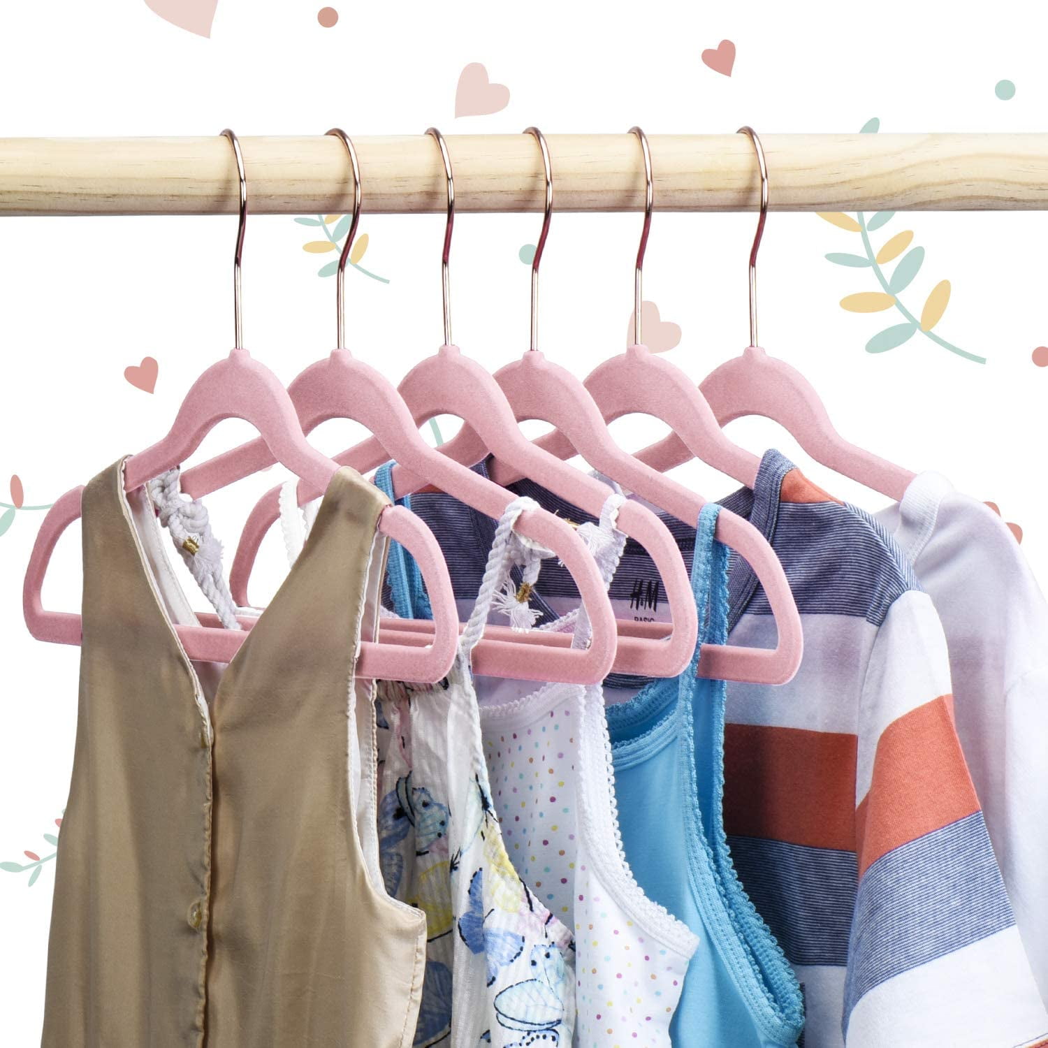 Kids Velvet Hangers 60 Pack and Velvet Skirt Hangers 24 Pack, Premium ...