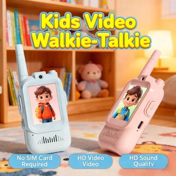 Kids Video Walkie Talkie Set 2PCS Rechargeable 2-inch High-definition ...