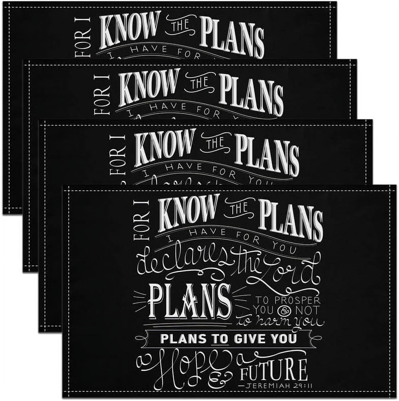 Kids Vintage Bible Verse Table Place Mats 18"x12" Christian Bible Verse ...