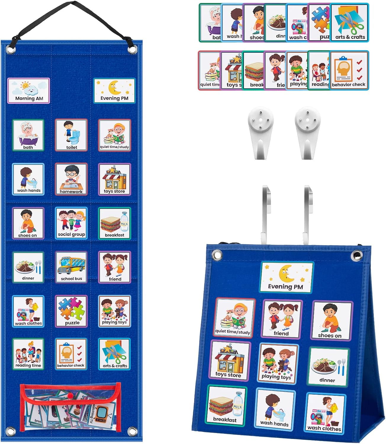 Kids Visual Schedule Calendar Chart, Double Side Autism Daily Chore ...
