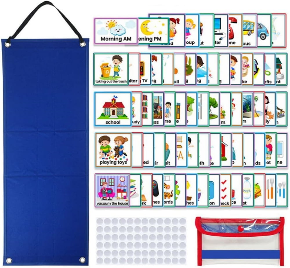 Kids Visual Schedule Calendar Chart, Roofei 2 in 1 Autism Daily Chore ...