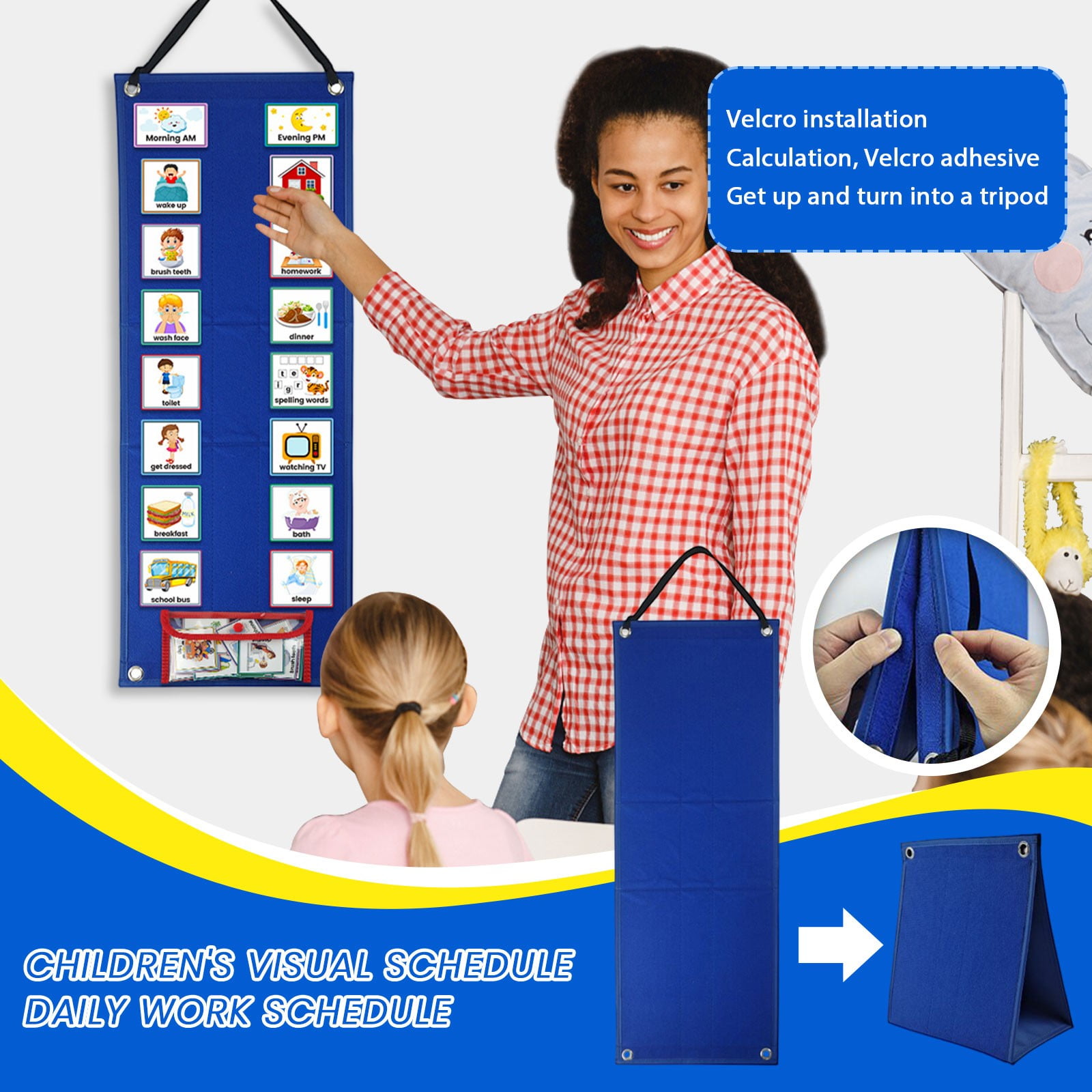 Kids Visual Schedule Calendar Chart, Toddler Daily Chore/Bedtime ...