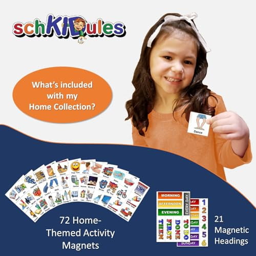 Kids Visual Schedule Magnets and Headings: SchKIDules 93Pc Home ...
