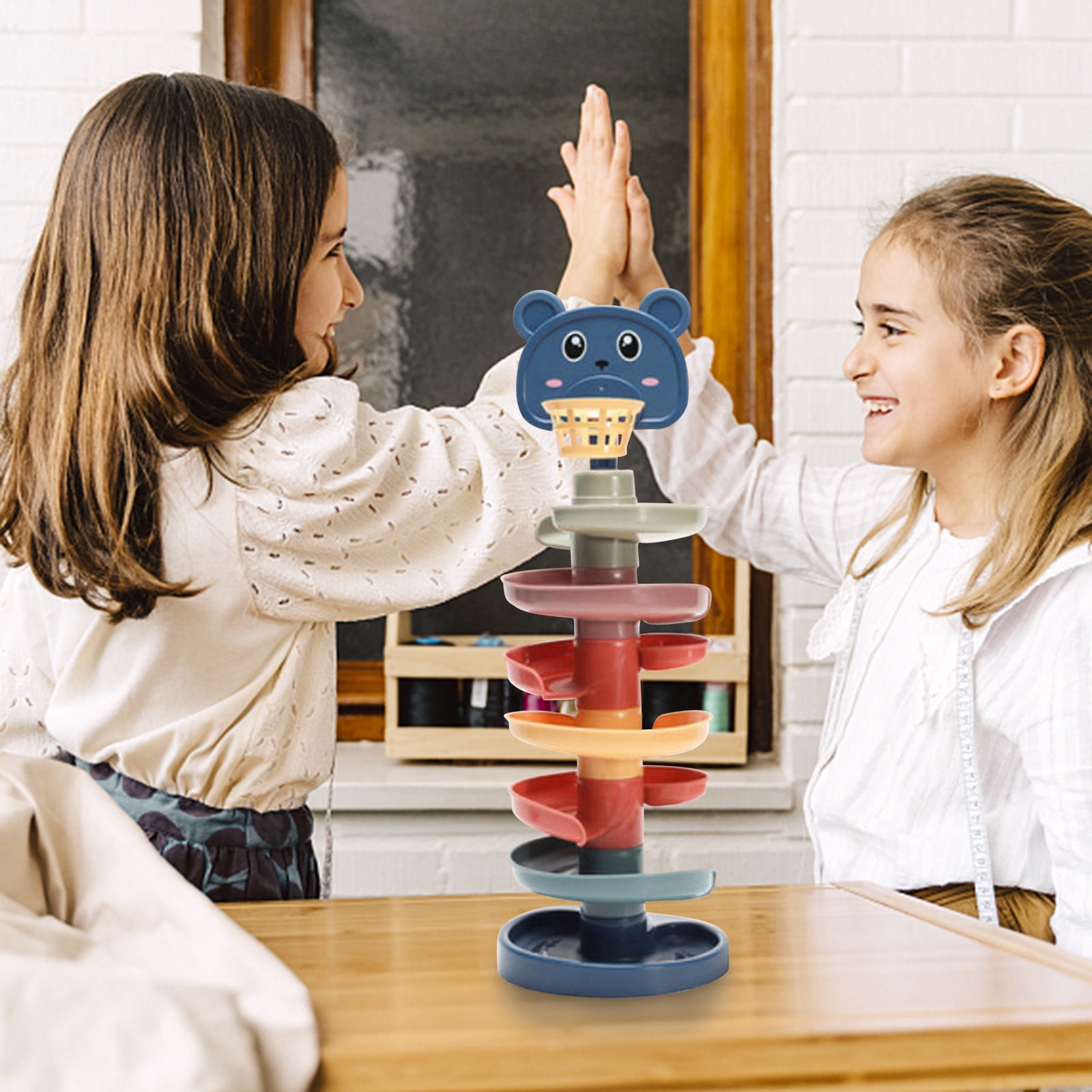 Kids Visual Tracking Toy - Multi-Level Detachable Slide Tower with ...