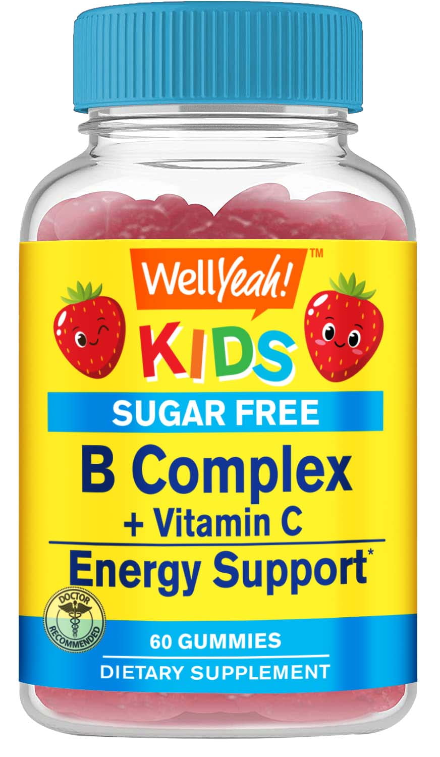 Kids Vitamin B Complex Sugar Free Gummies with Vitamin C, Folic Acid ...