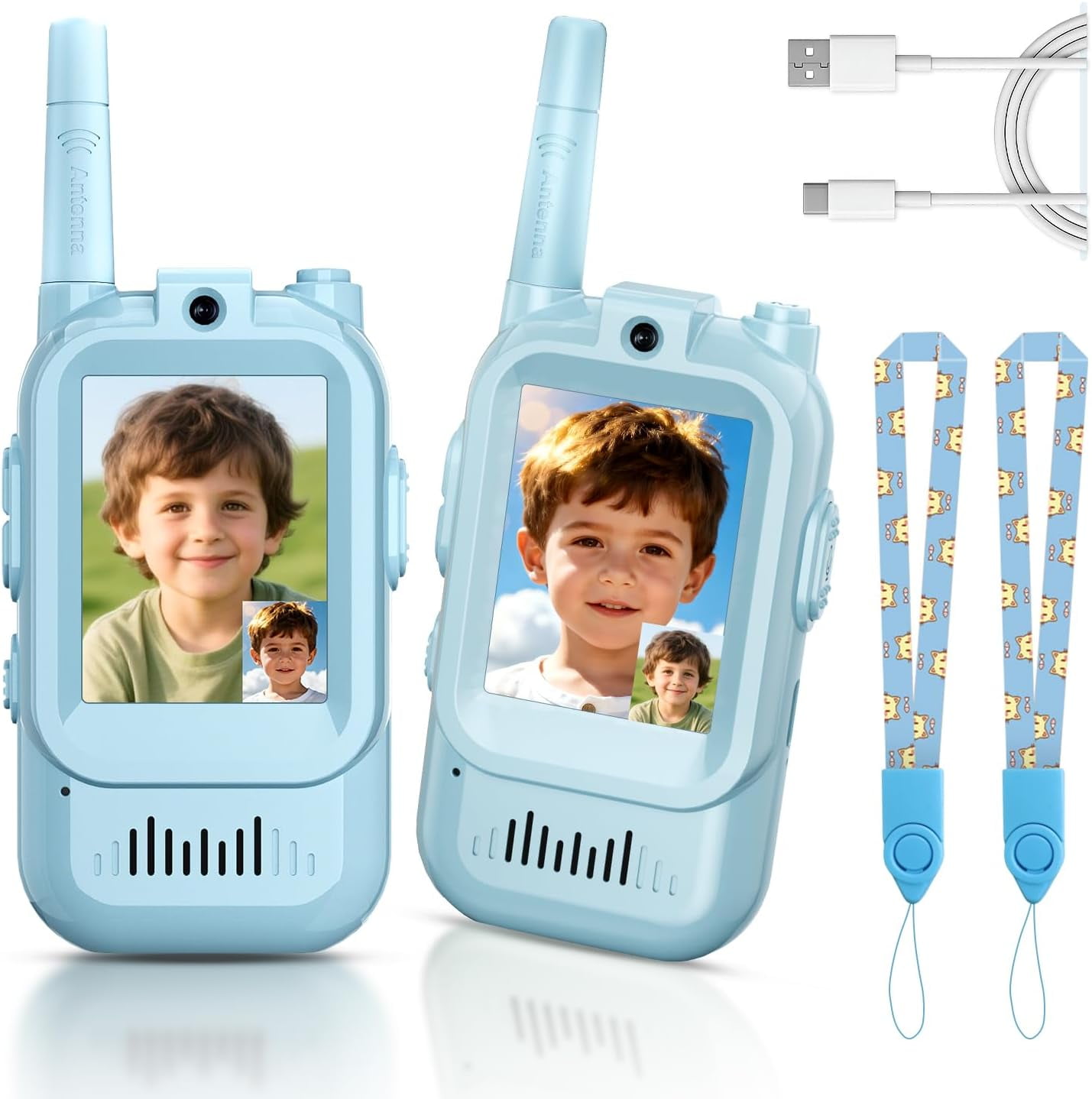 Kids Walkie Talkies 2 Pack, Video Walkie Talkies Rechargeable Handheld ...