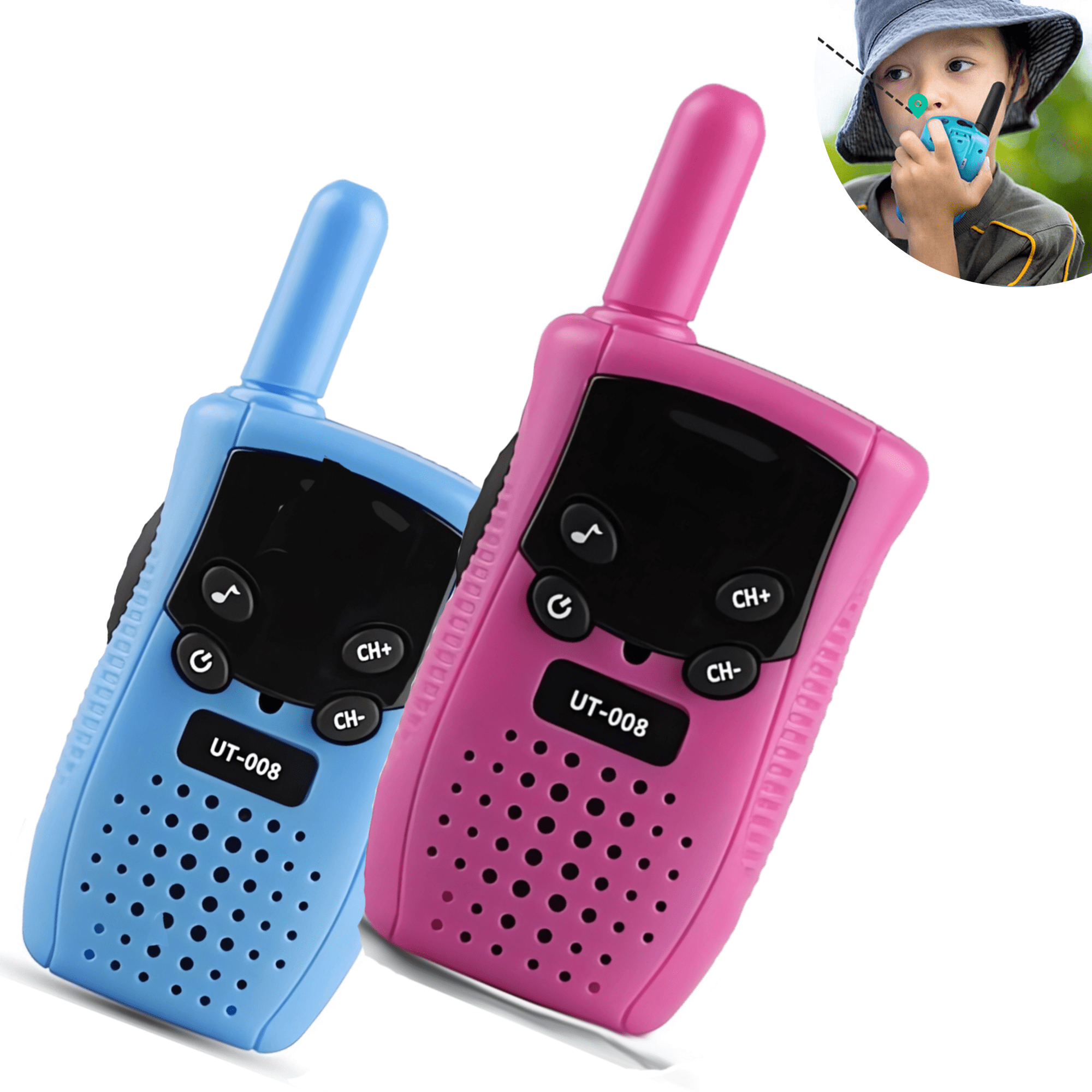 Kids Walkie Talkies，Toys for 3-12 Year Old Boys Girls 3 Channels Radio ...
