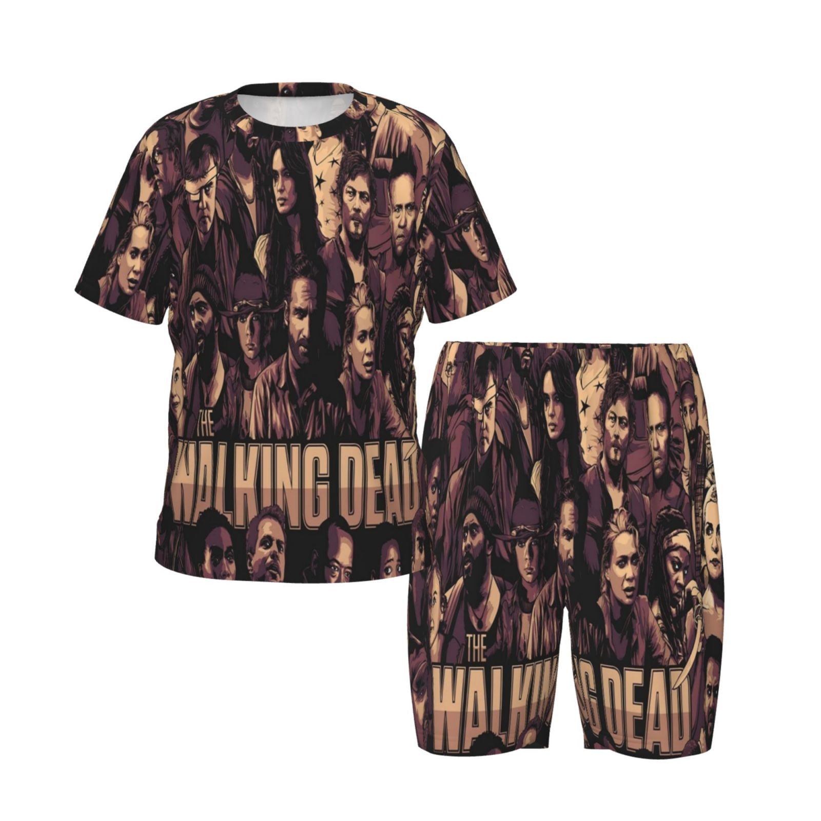 Kids Walking Dead Pajama Set Kids Cartoon Tee Shirt And Short Set 2PCS ...