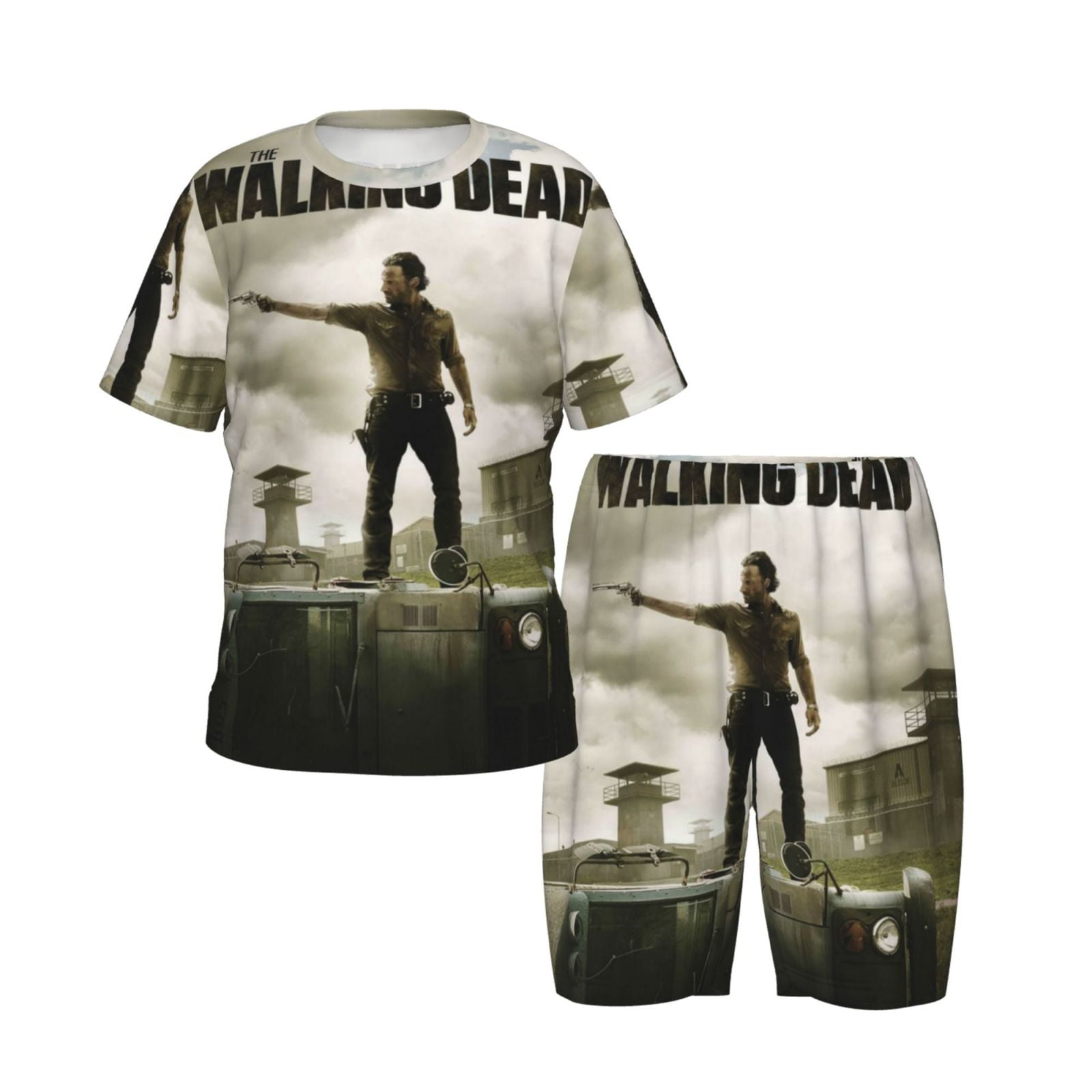 Kids Walking Dead Pajama Set Kids Cartoon Tee Shirt And Short Set 2PCS ...