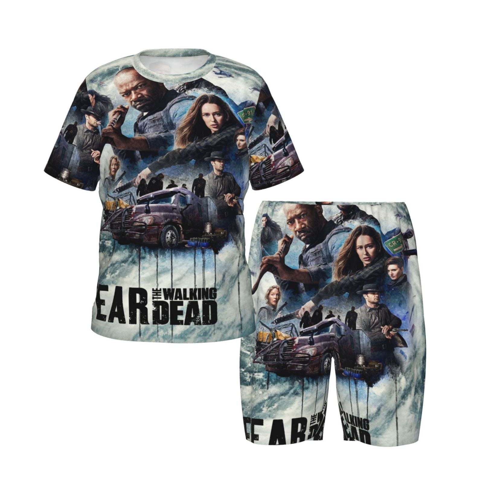 Kids Walking Dead Pajama Set Kids Cartoon Tee Shirt And Short Set 2PCS ...