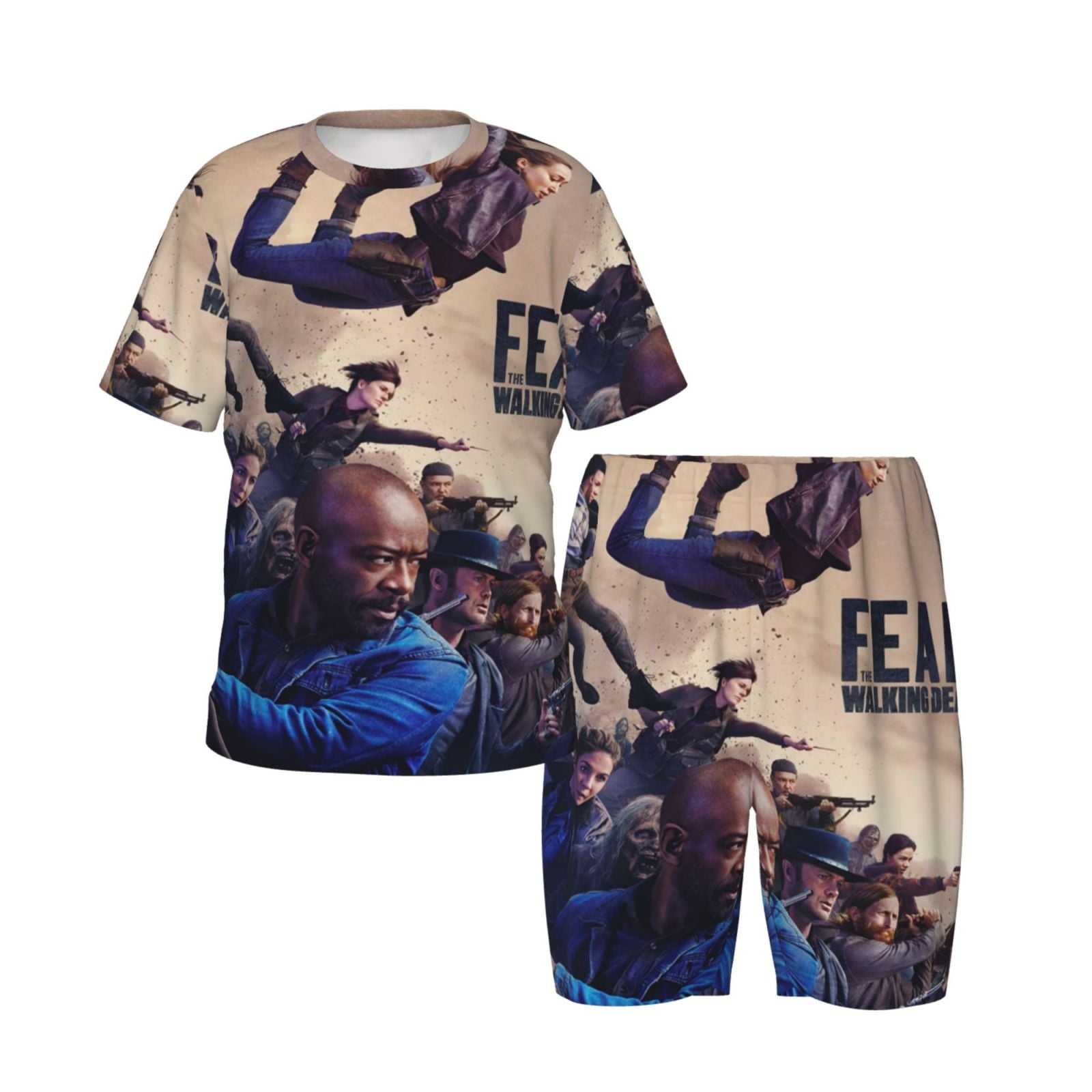 Kids Walking Dead Pajama Set Kids Cartoon Tee Shirt And Short Set 2PCS ...