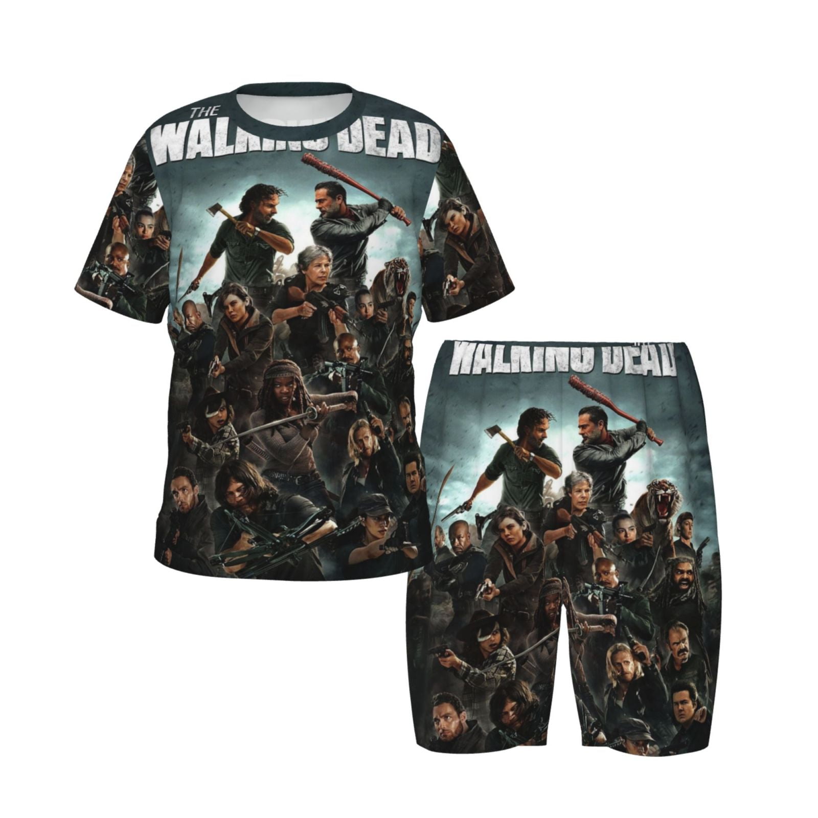 Kids Walking Dead Pajama Set Kids Cartoon Tee Shirt And Short Set 2PCS ...