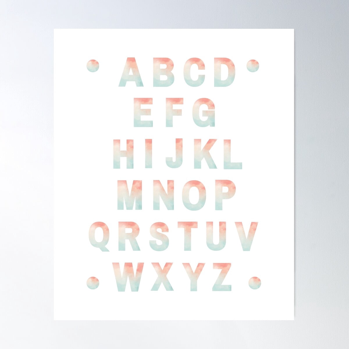 Kids Wall Art Alphabet Sunset Theme Poster Wall Art, Modern Wall Decor ...