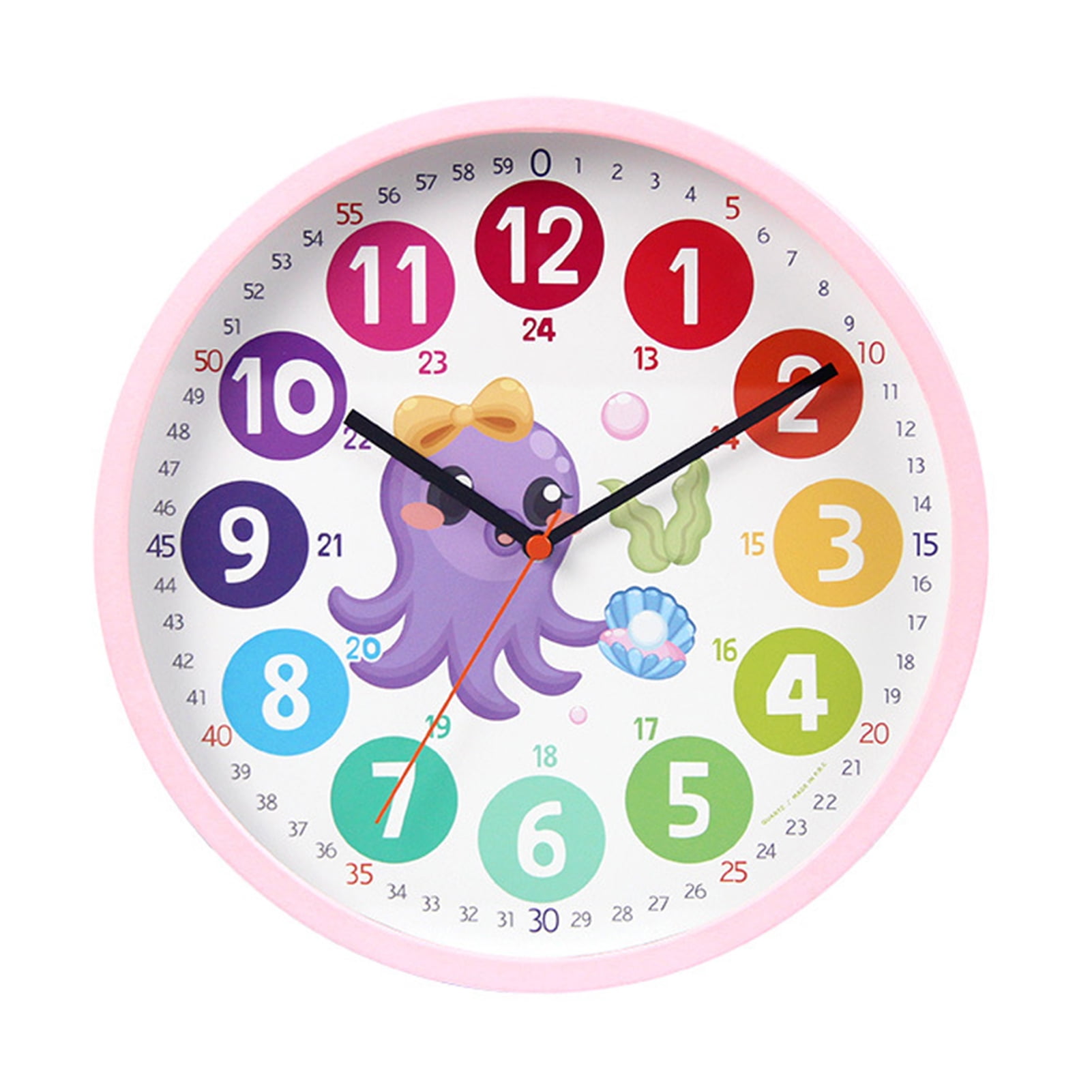 Kids Wall Clock Cartoon Creative Early Education Learning Clock Multi ...