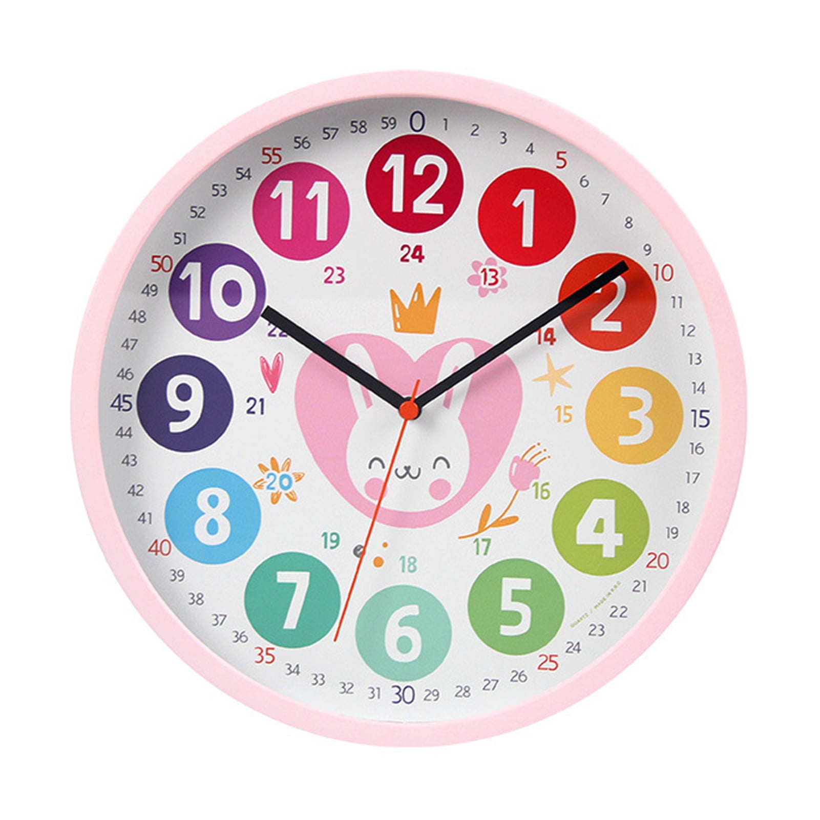 Kids Wall Clock Cartoon Creative Early Education Learning Clock Multi ...