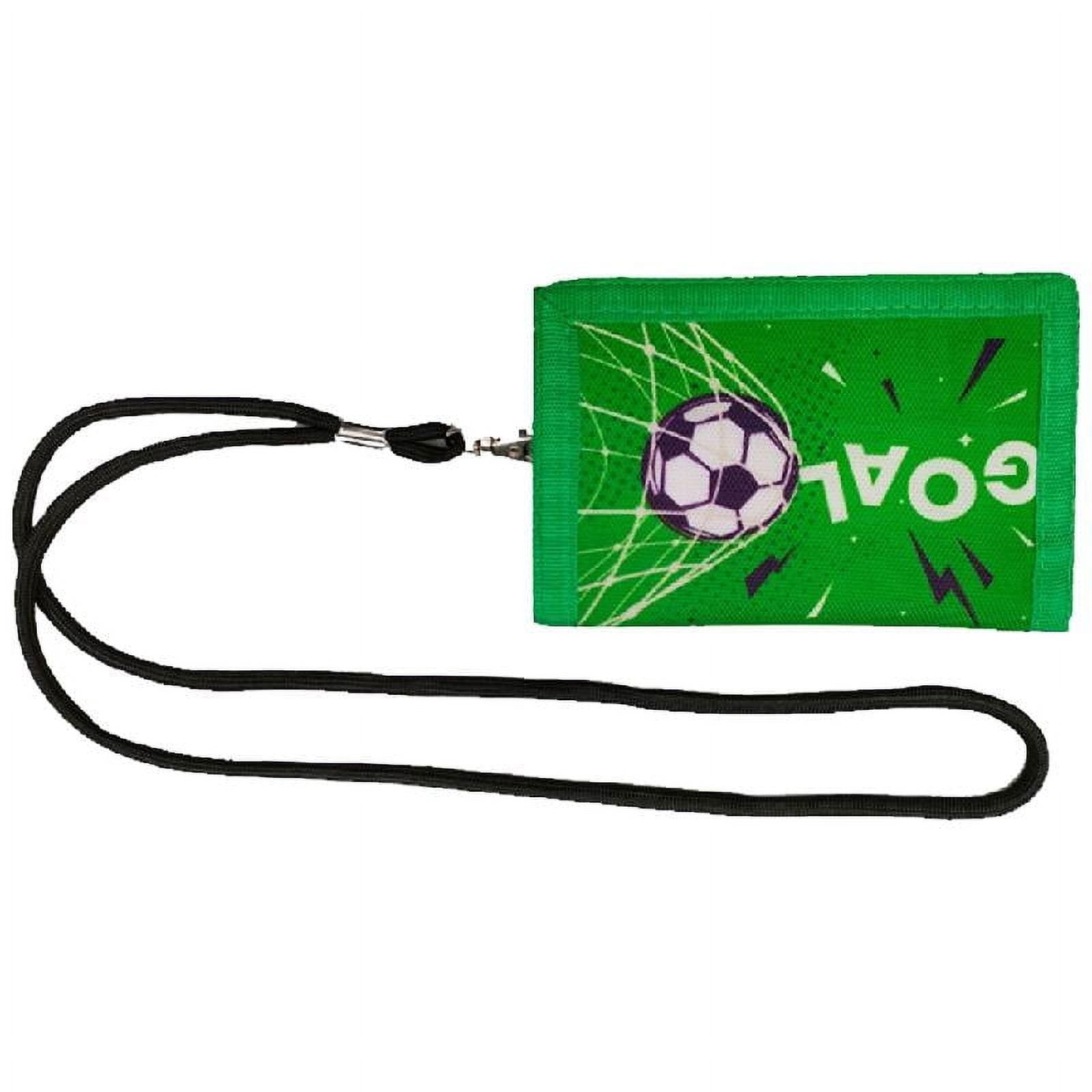 Kids Wallet for Boy Girls Trifold Football Wallet with Lanyard Card ...