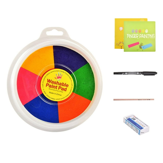 Kids Washable Finger Paint Set - Funny Finger Painting with Book for ...