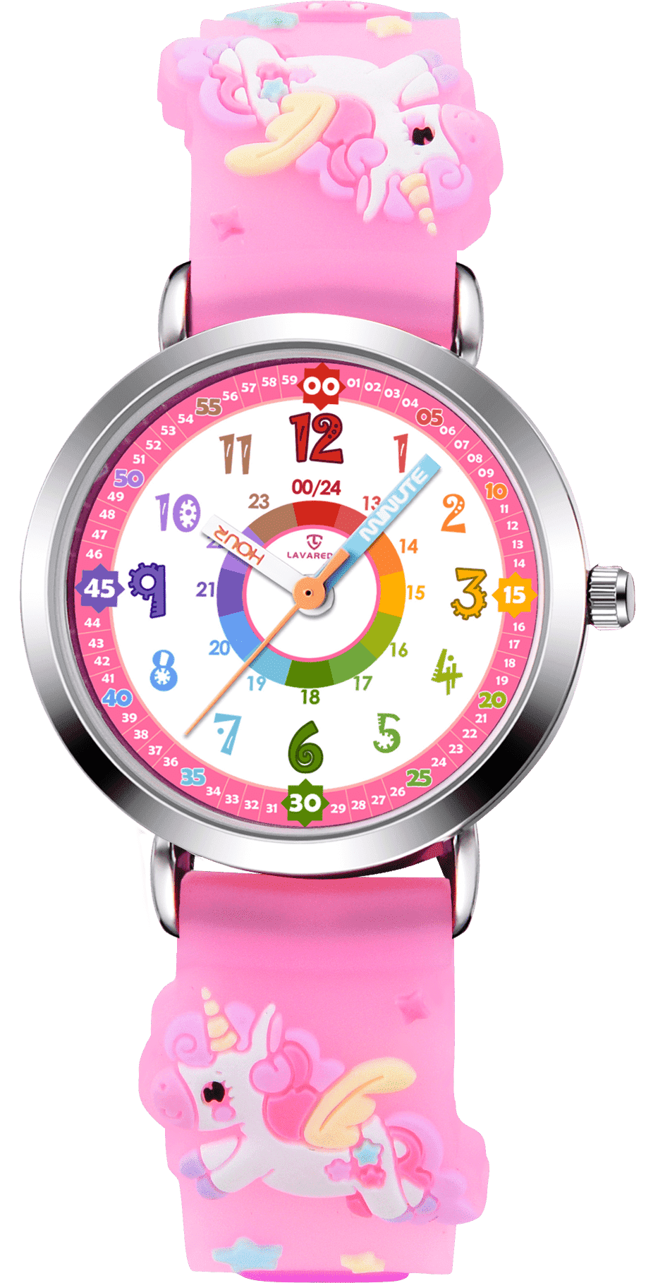 Unicorn Girls Watch, 3D Cartoon Rainbow Dial, Waterproof Quartz ...