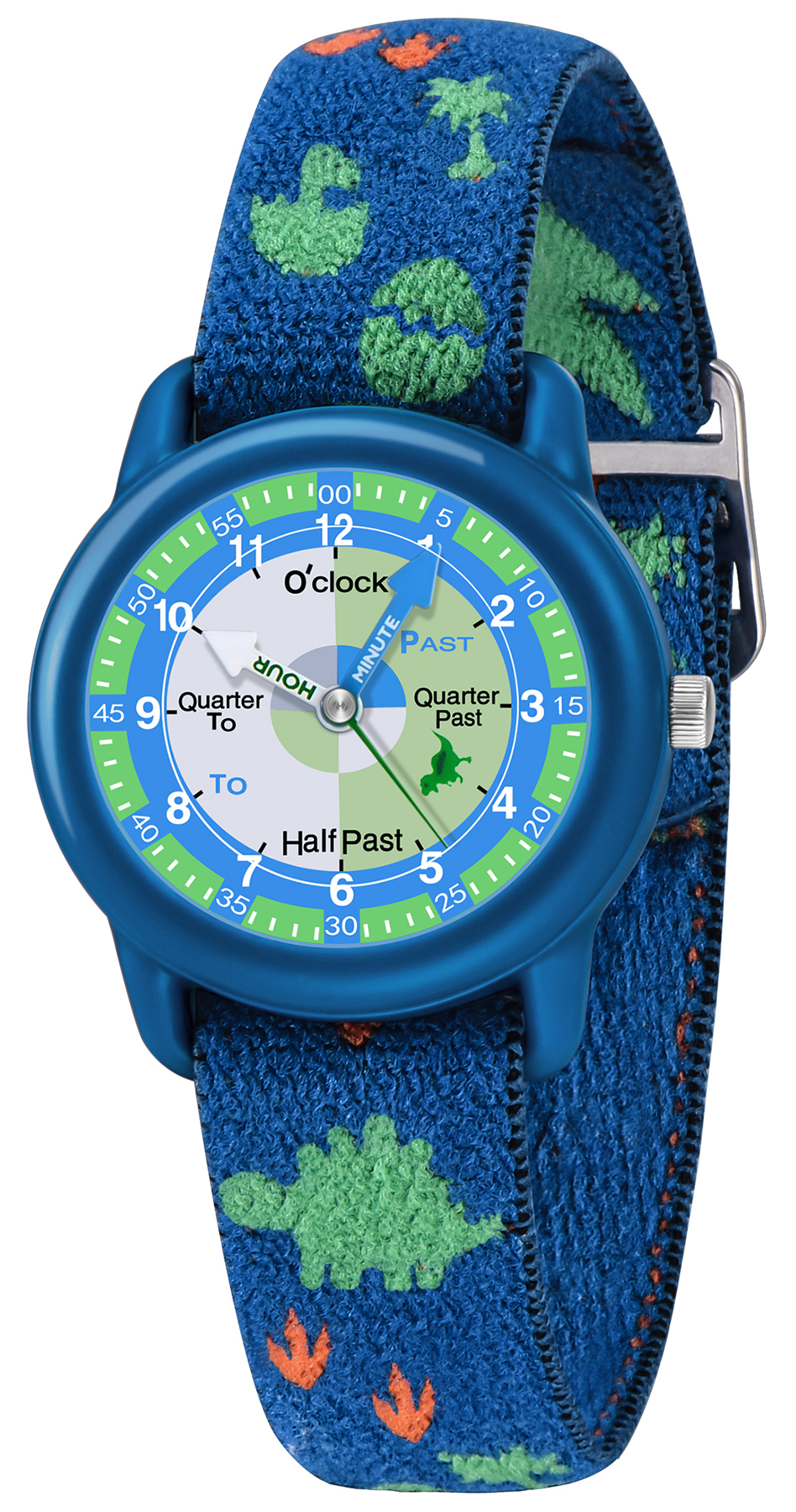 Minnie Mouse Girls' Plastic Case Watch, Printed Stretch Nylon Strap ...