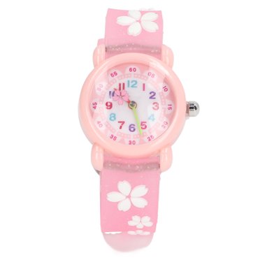 Smallest Vibrating Waterproof Reminder Watch (Pink Band / Black Case ...