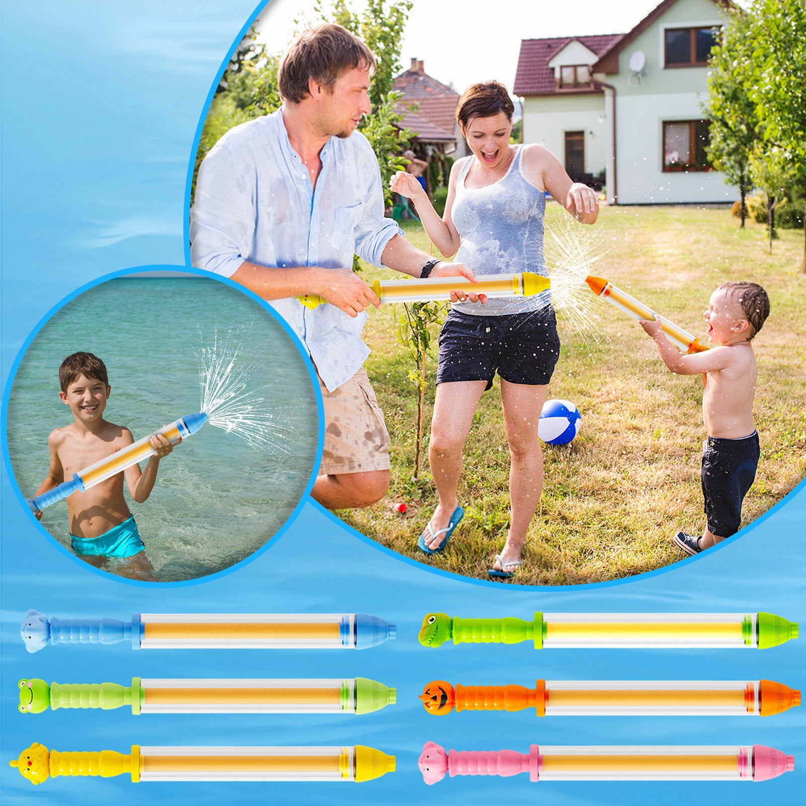 Kids Water Blaster Toy with Frog Handle Fun Outdoor Water Pump for ...